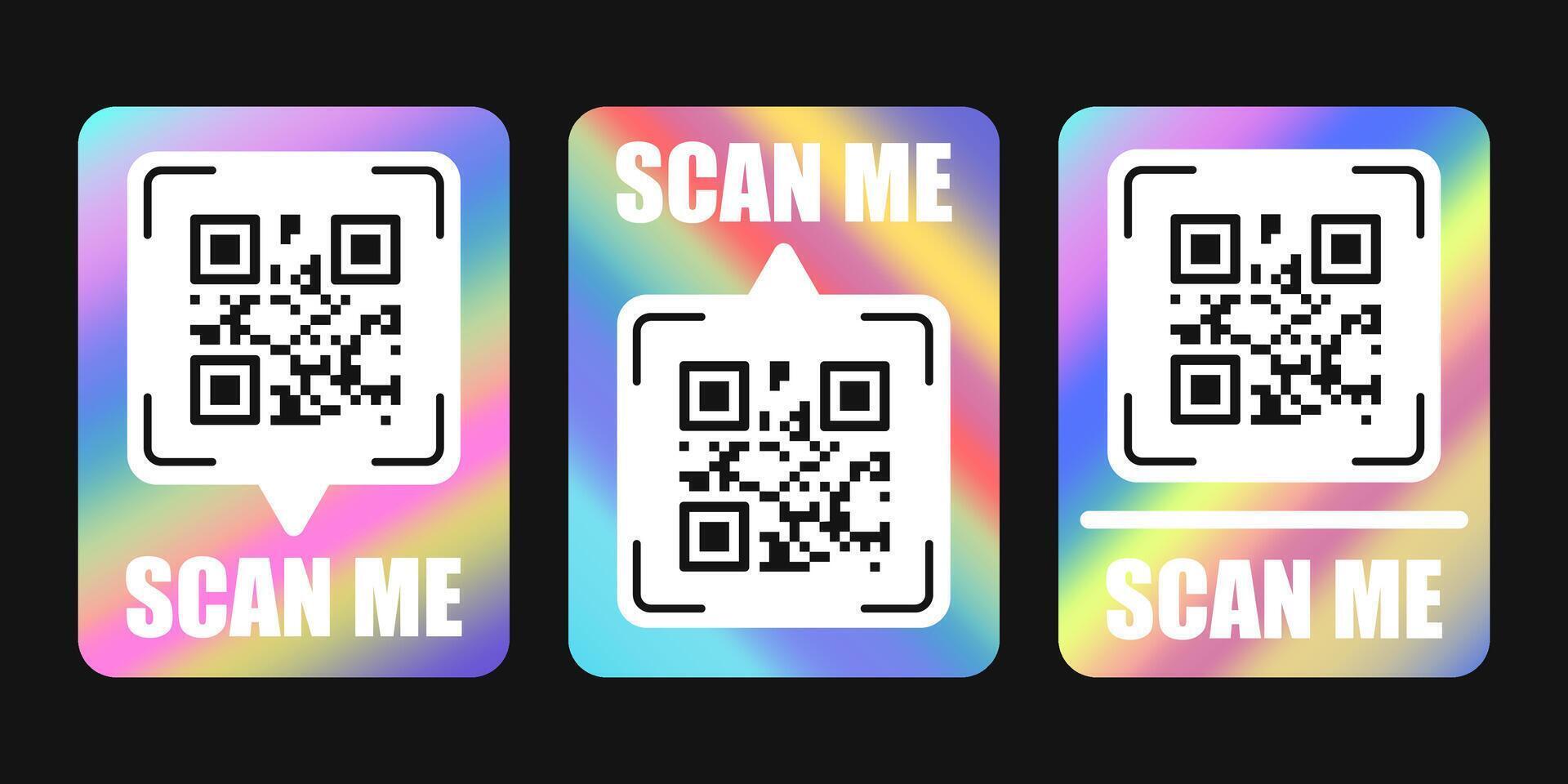 Set Of Vector QR Code Frames Scan Me Phone Tag Template Qr Code