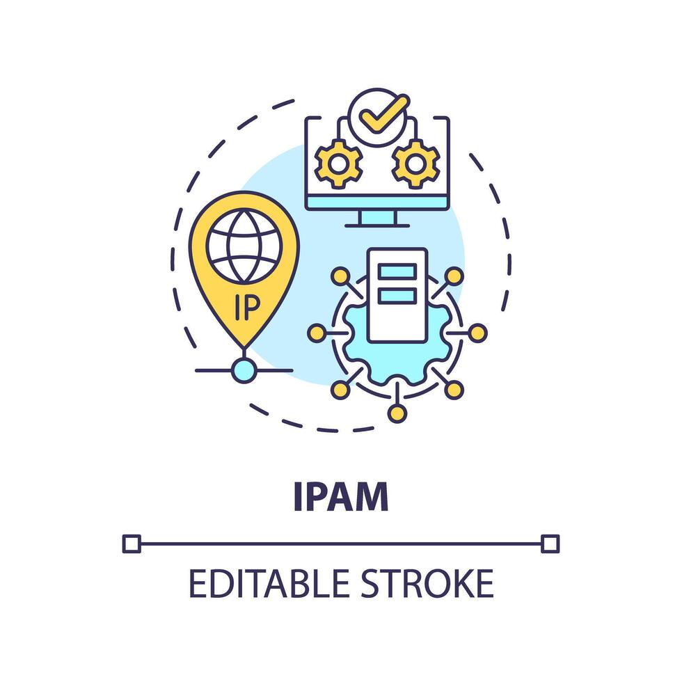 Ip Management Multi Color Concept Icon Network Administration Web