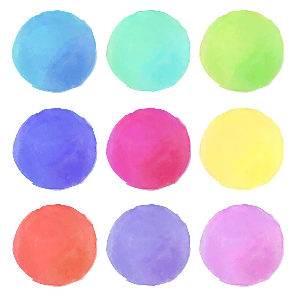 Watercolor Round Pastel Color Circles Collection Vector Art At