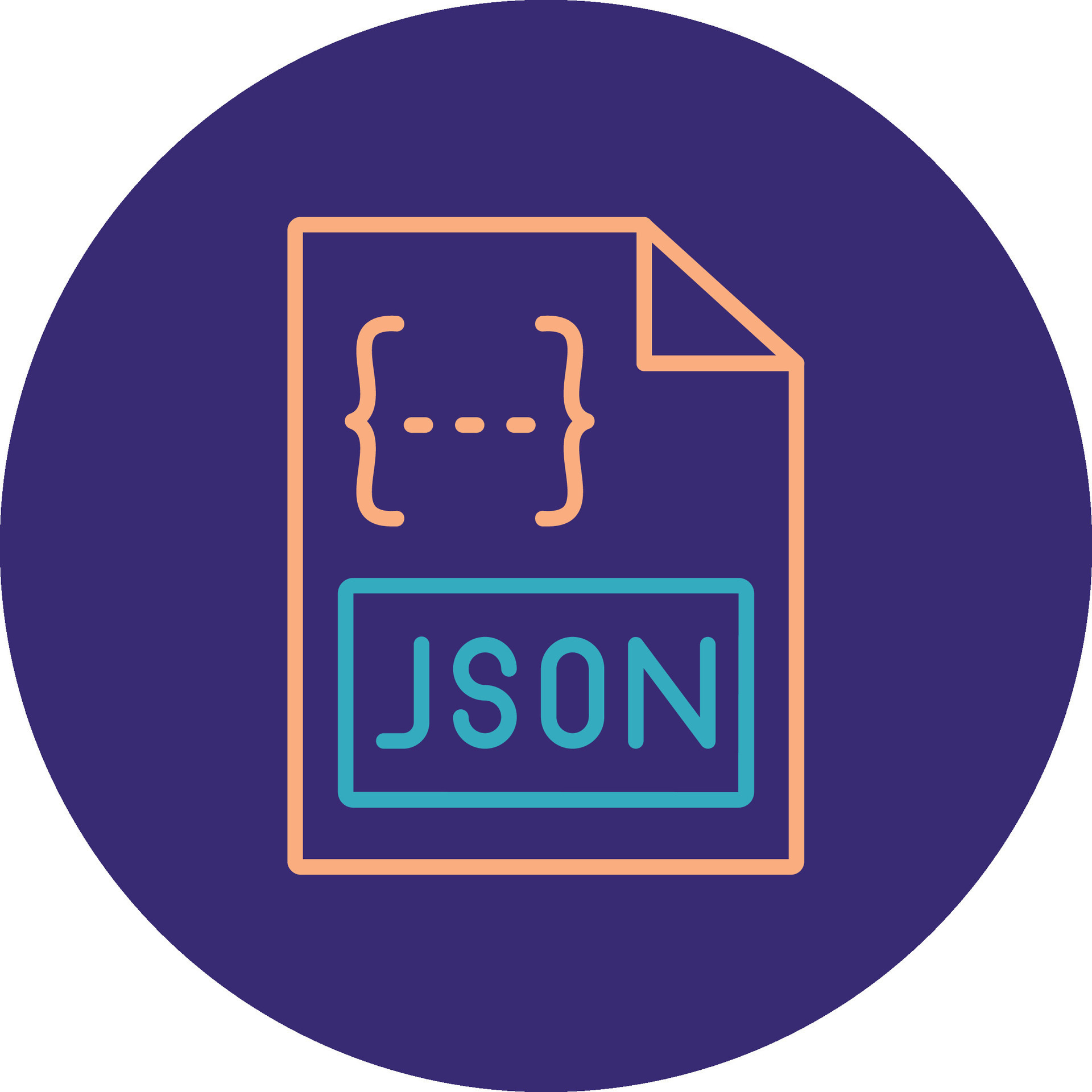 Json Line Two Color Circle Icon 43461795 Vector Art At Vecteezy