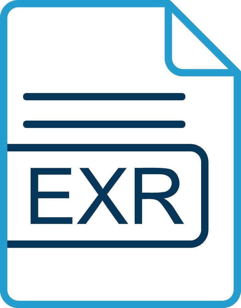 Exr File Format Line Blue Two Color Icon Vector Art At Vecteezy