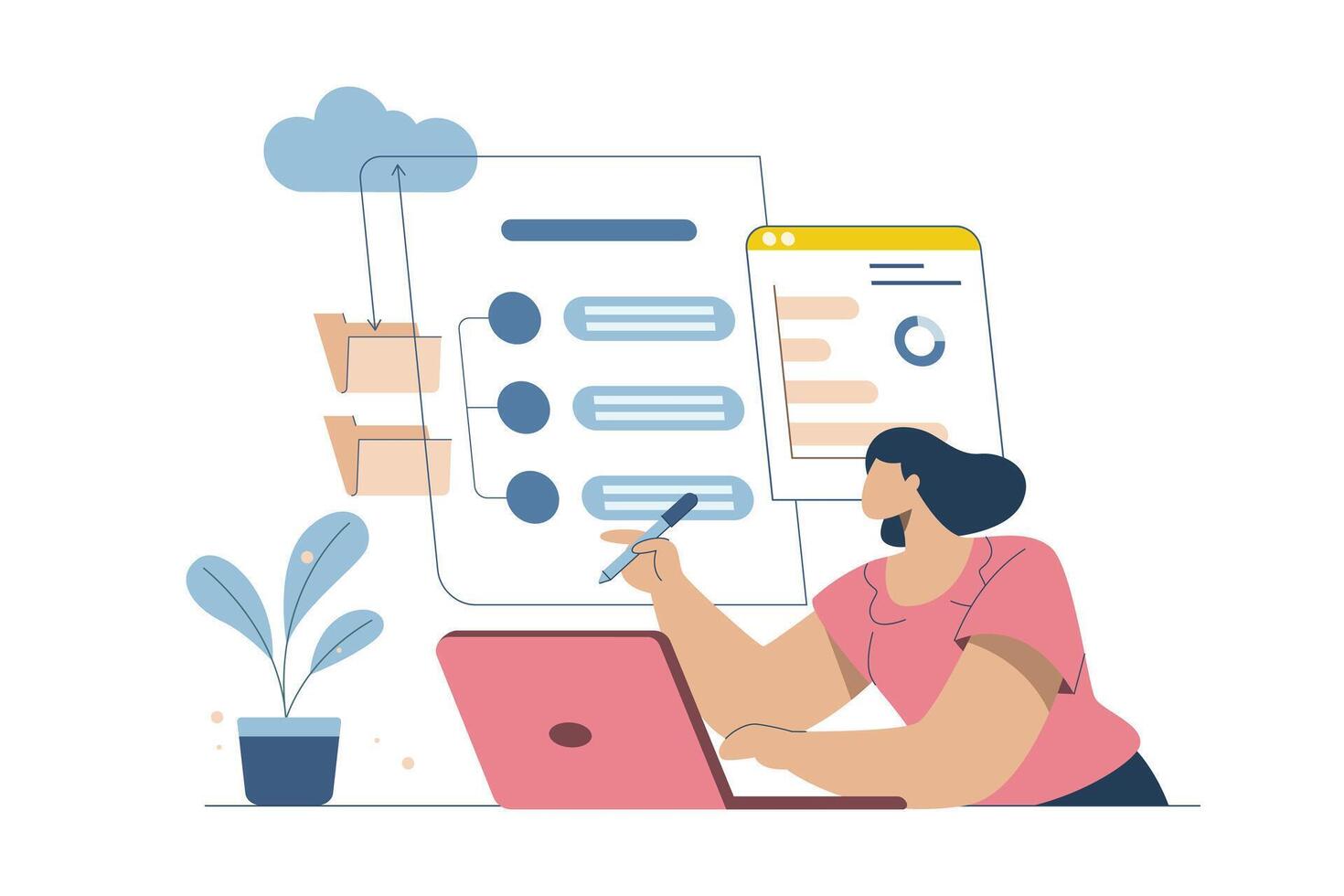 Business Technology Cloud Computing Service Concept Data Analysis