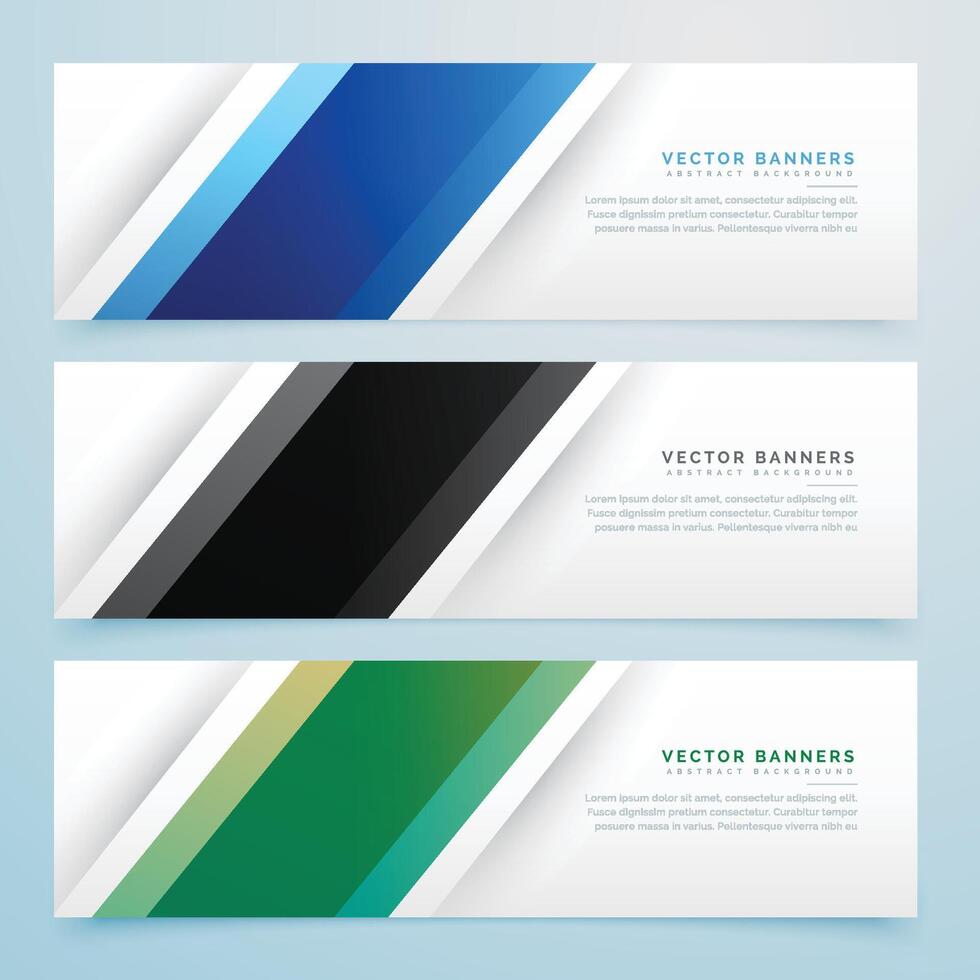 Simple Three Color Banner Headers Set 46001938 Vector Art At Vecteezy
