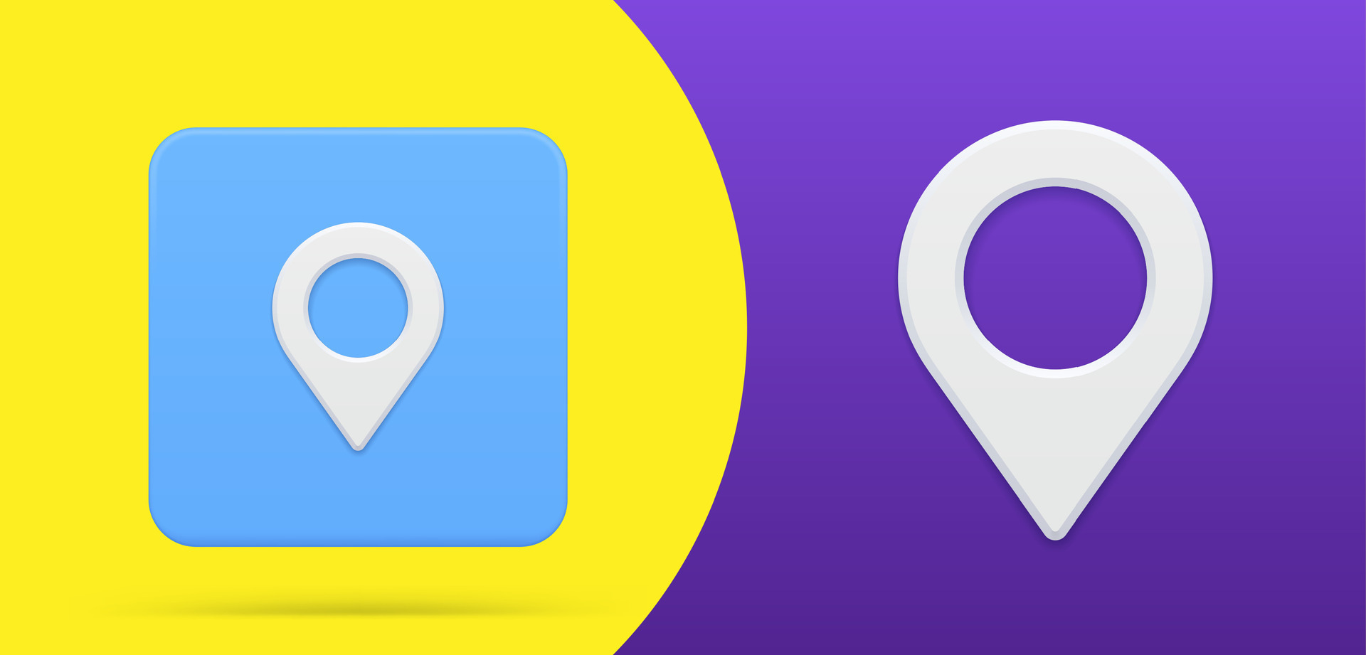 Simple Map Pin 3d Icon Button Set Illustration Modern Location Pointer