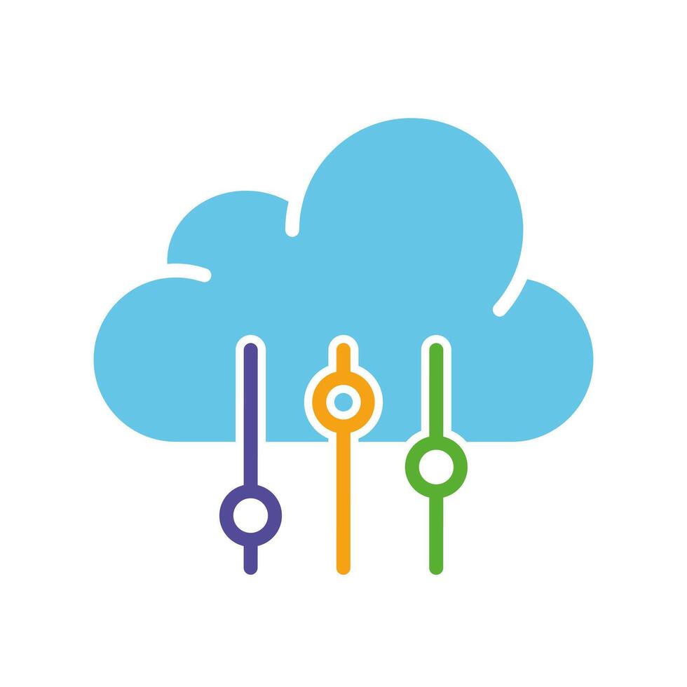 Cloud Saving With Settings Sliders Line Icon Options Debugging Data