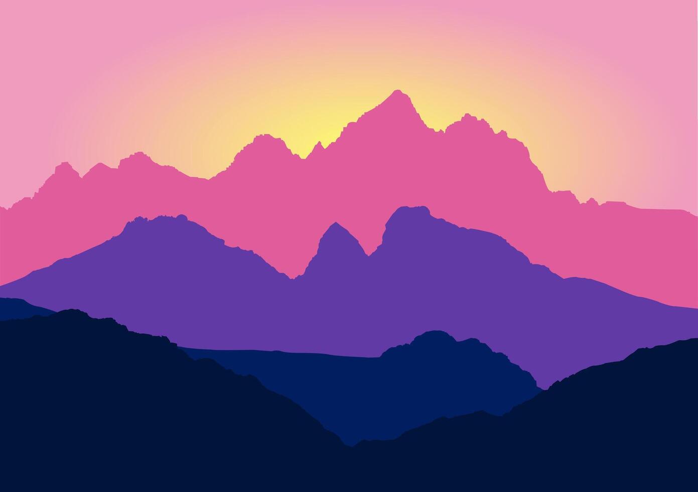 Colored Contours Of Mountains At Sunrise 46422447 Vector Art At Vecteezy