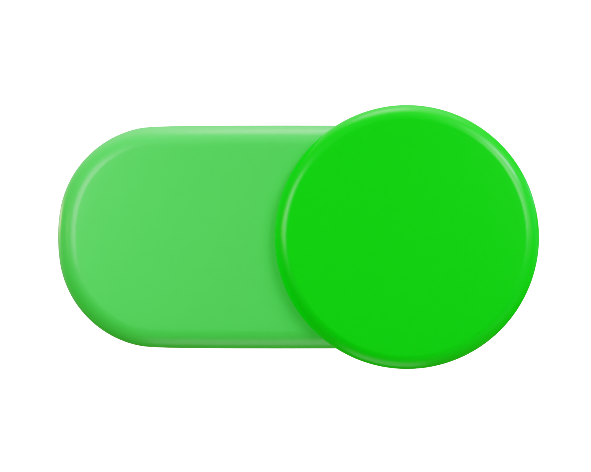 3d Toggle Switch Button On Icon In Green Color Or Set Of Switcher