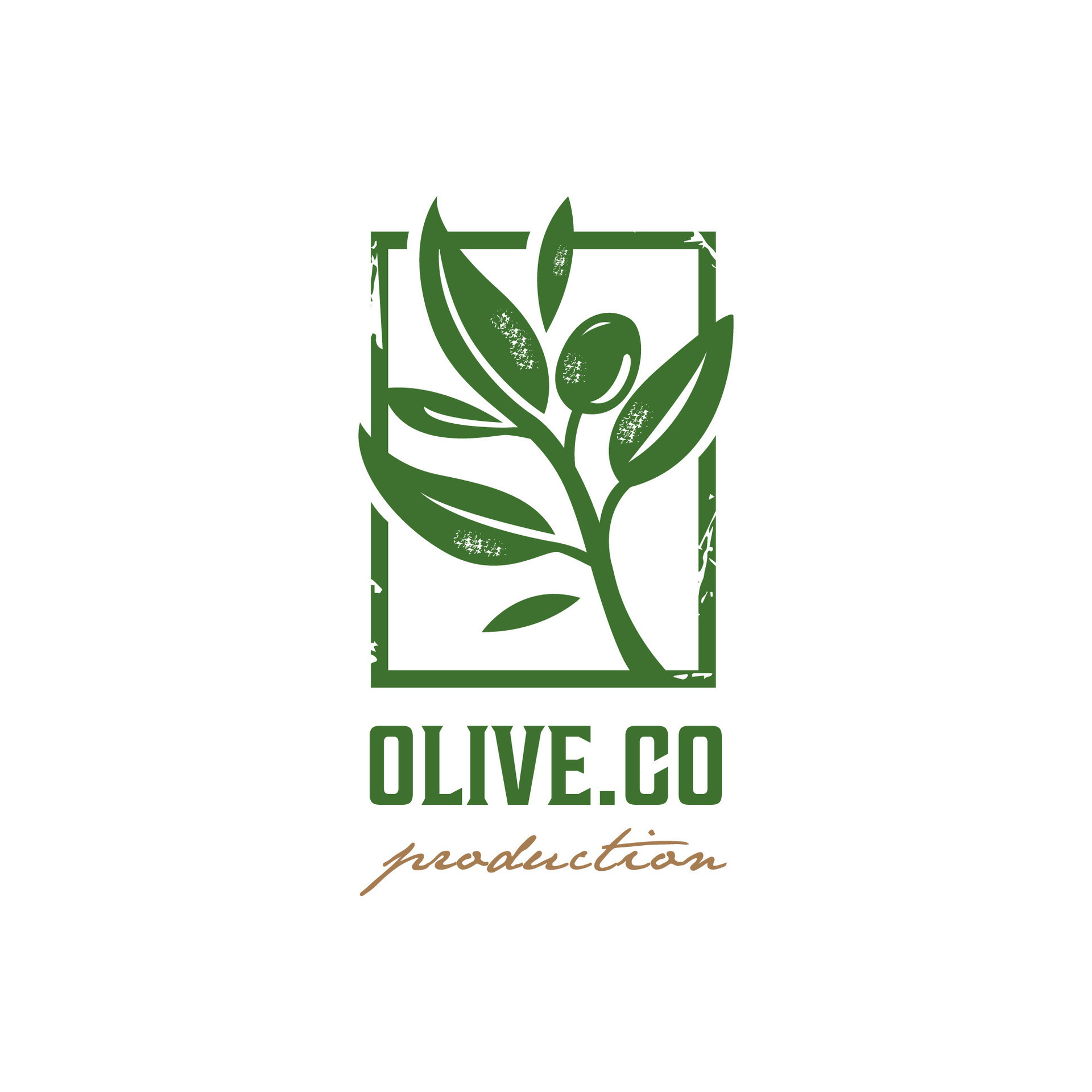 Vintage Rustic Olive Oil Extract On Rectangle Frame Logo Design