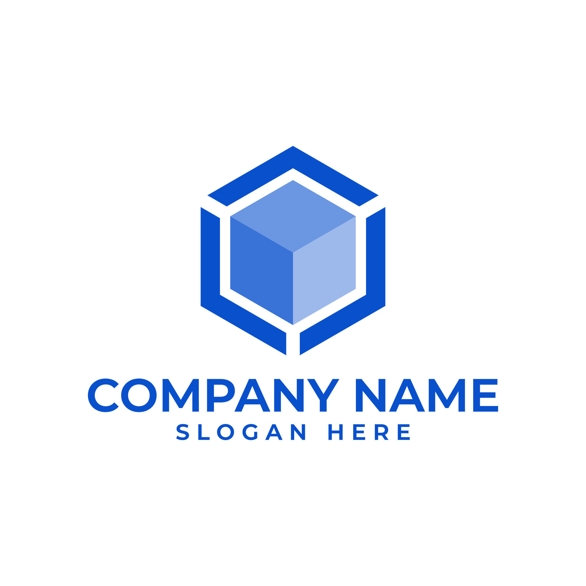 Modern Data Logo In Cube Hexagon Shape In Different Color Opacity To