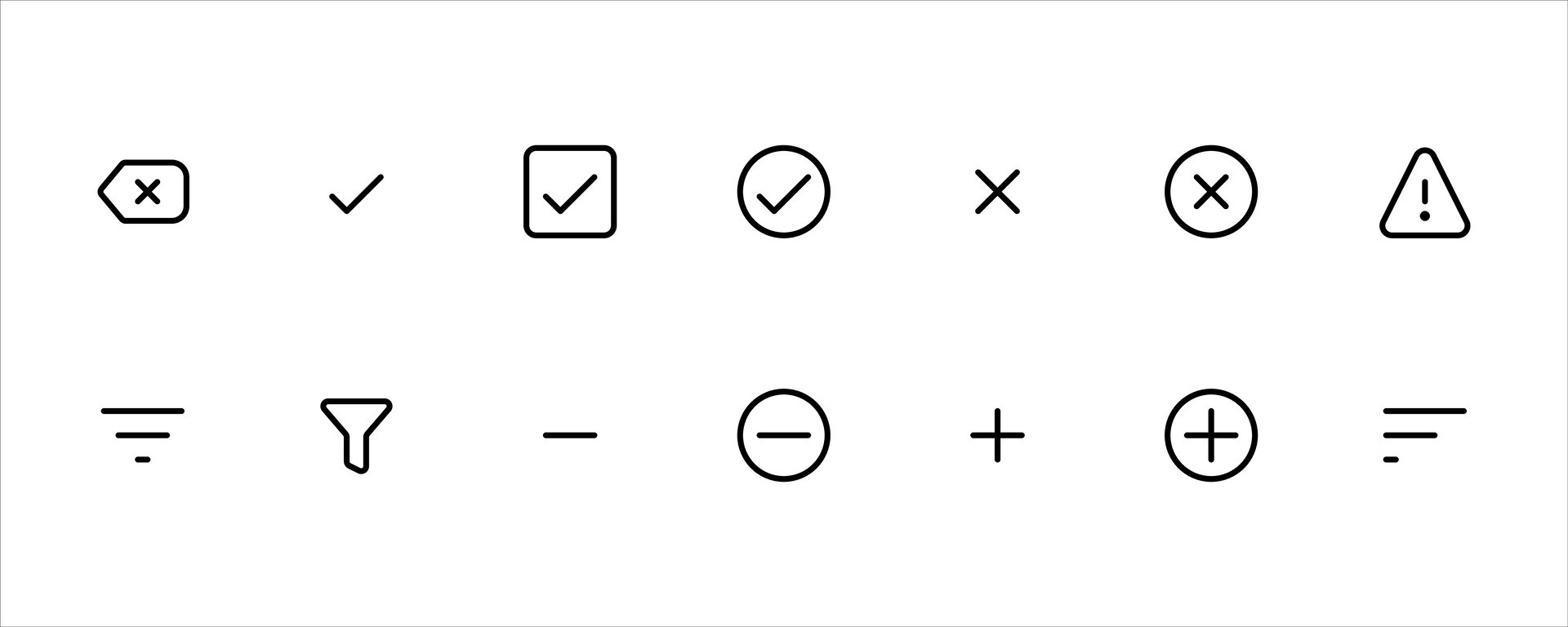 Valid Invalid Add Remove Funnel Filter Icon In Different Style