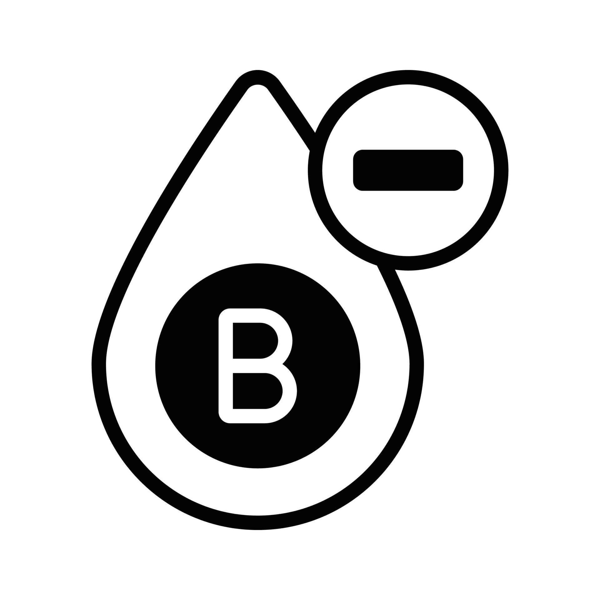 Icon Representing B Negative Blood Type Blood Drop And Type Specific