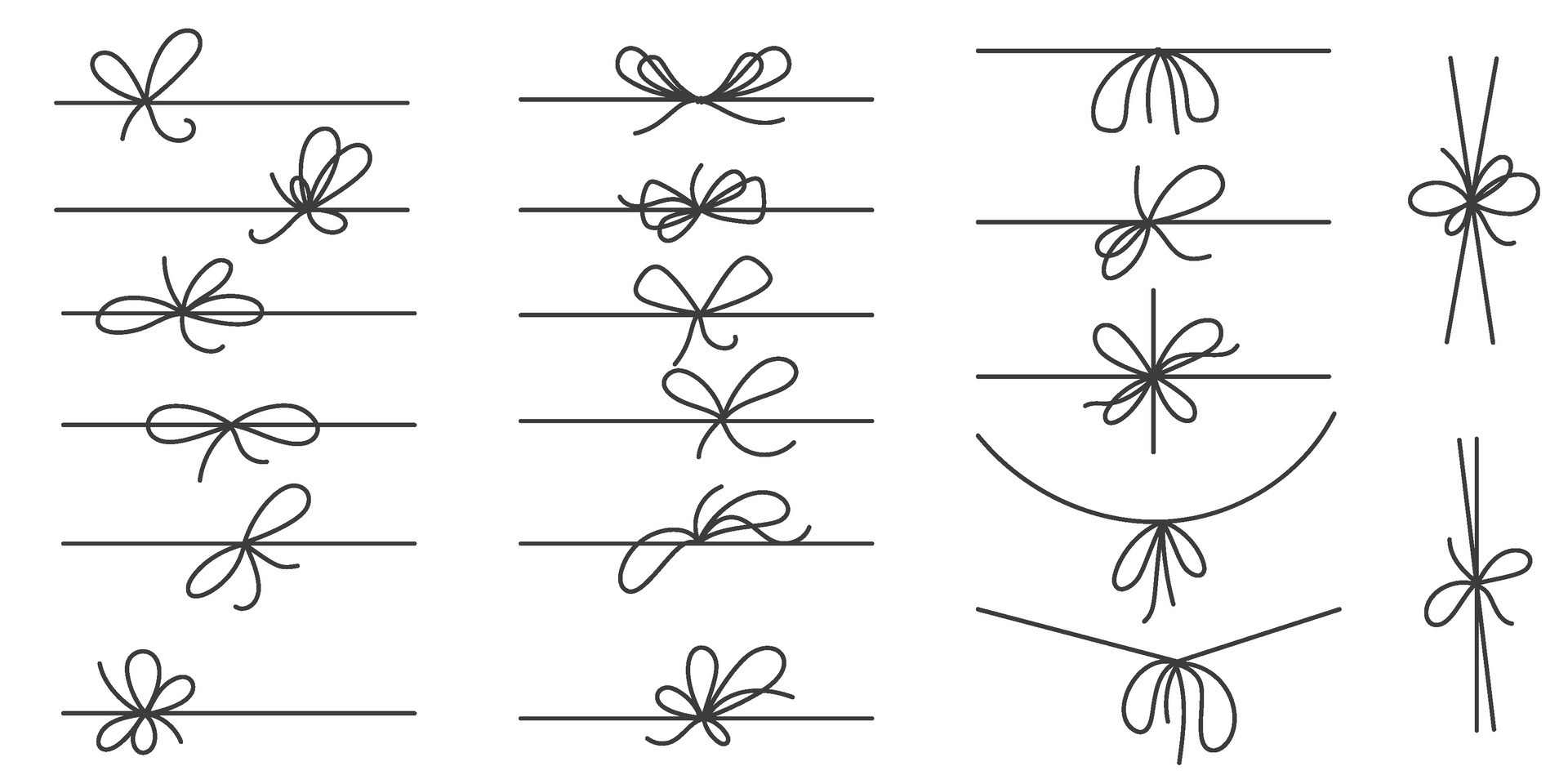 Ribbon Bow With Knots For Present Decoration And Gift Box Package