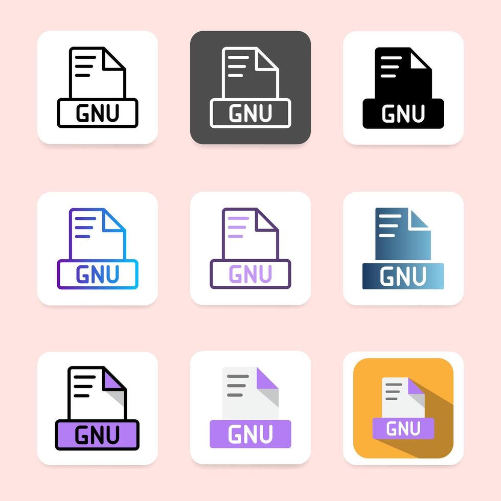 Set Gnu Icons File Format For A Stylish Interface And Modern Colors
