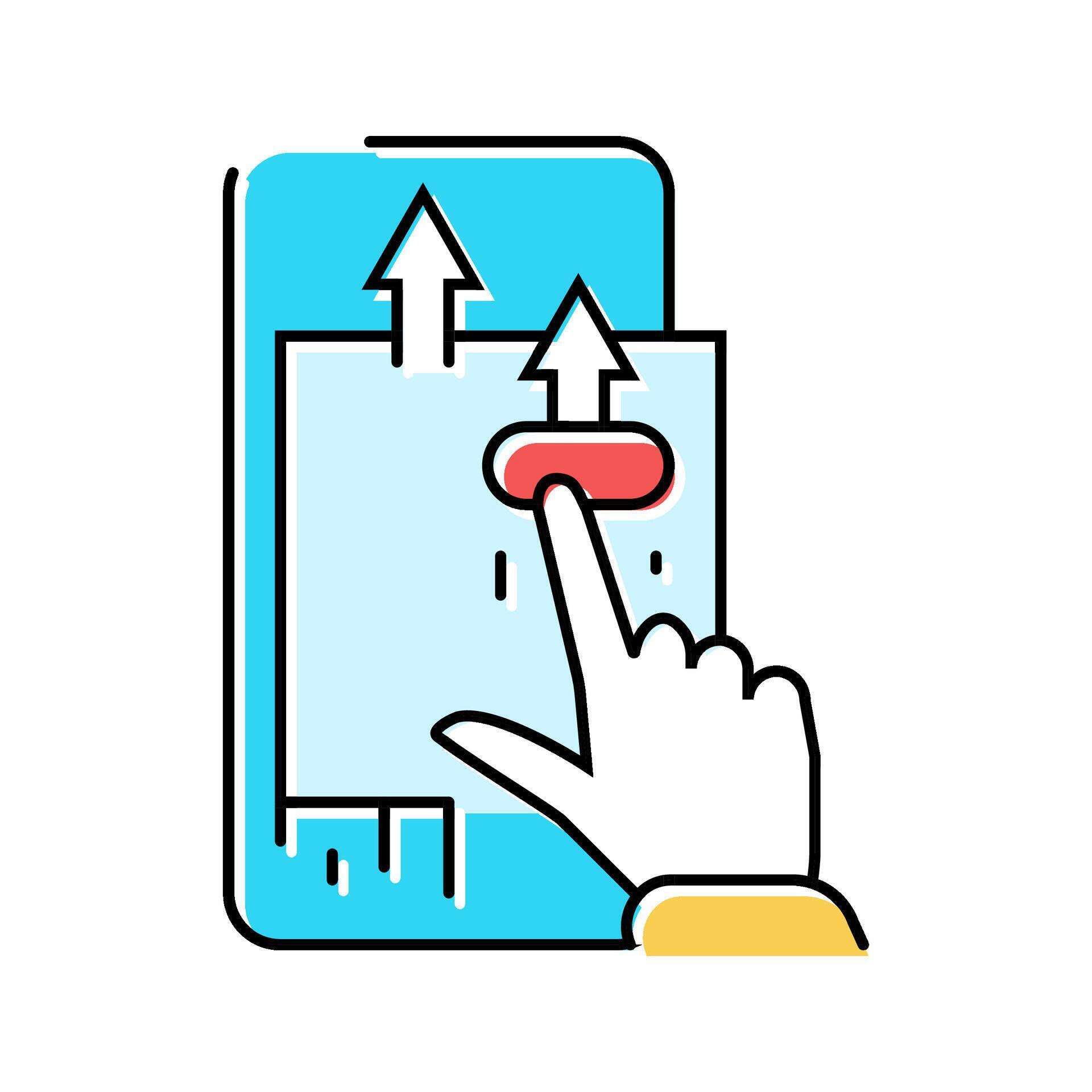 Parallax Scrolling Ux Ui Design Color Icon Illustration 52844488 Vector