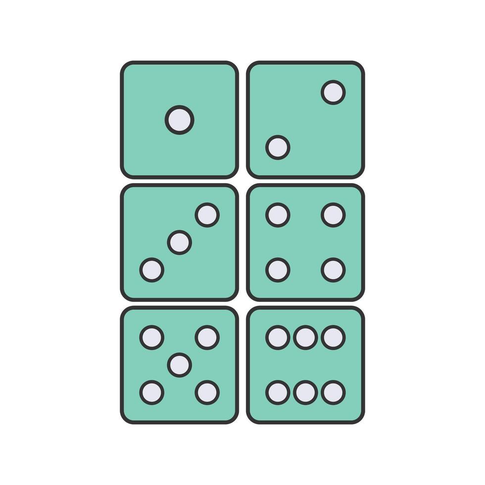 Dice Stack Icon Illustration With Bright Color Palette In Flat Design