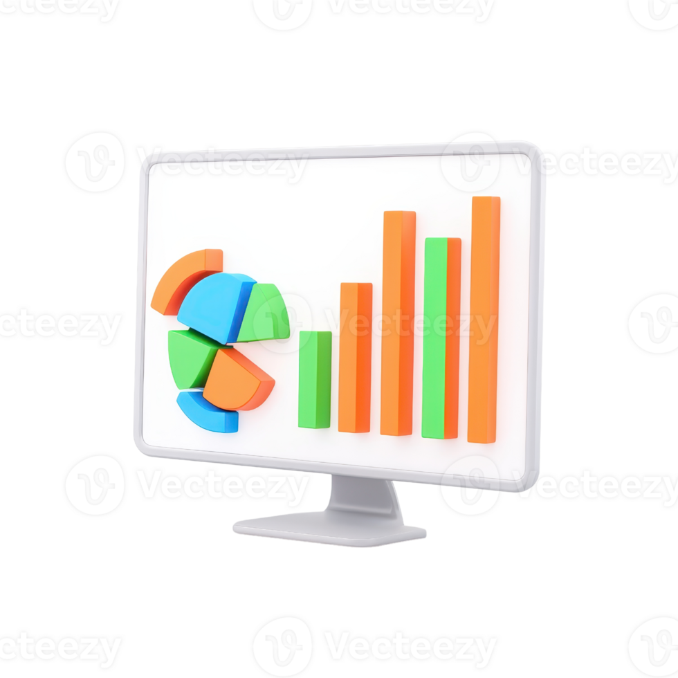 A Modern Computer Monitor Displaying Colorful Charts And Graphs