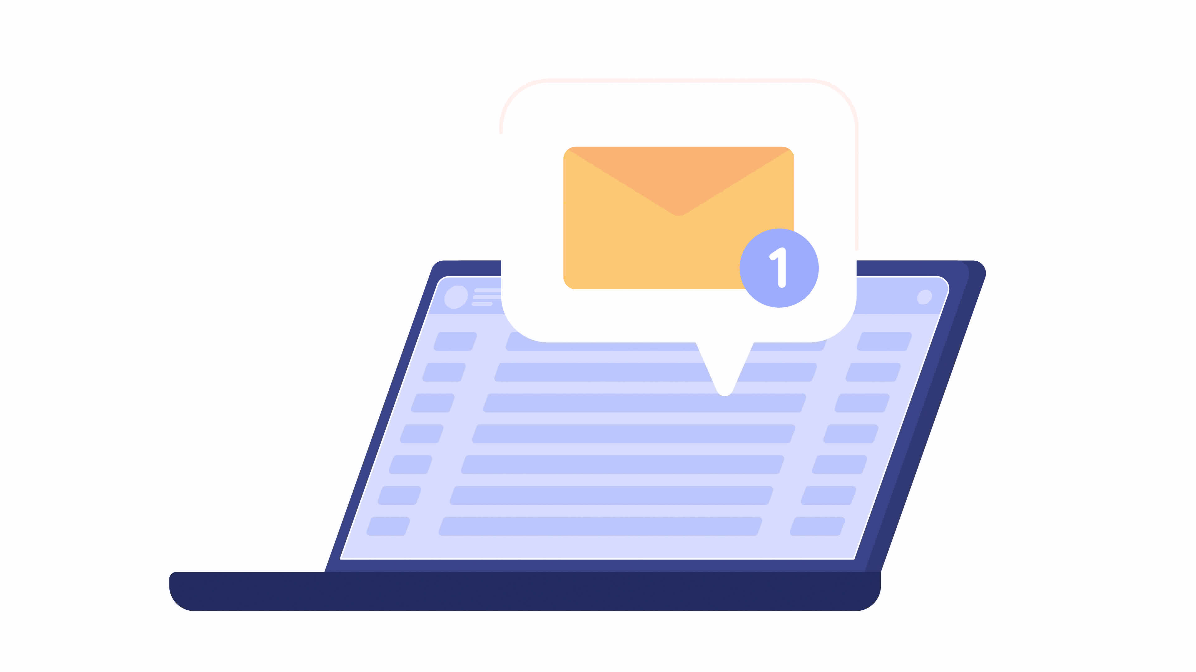 Animated Laptop With New Message Receiving Email Online Got Response