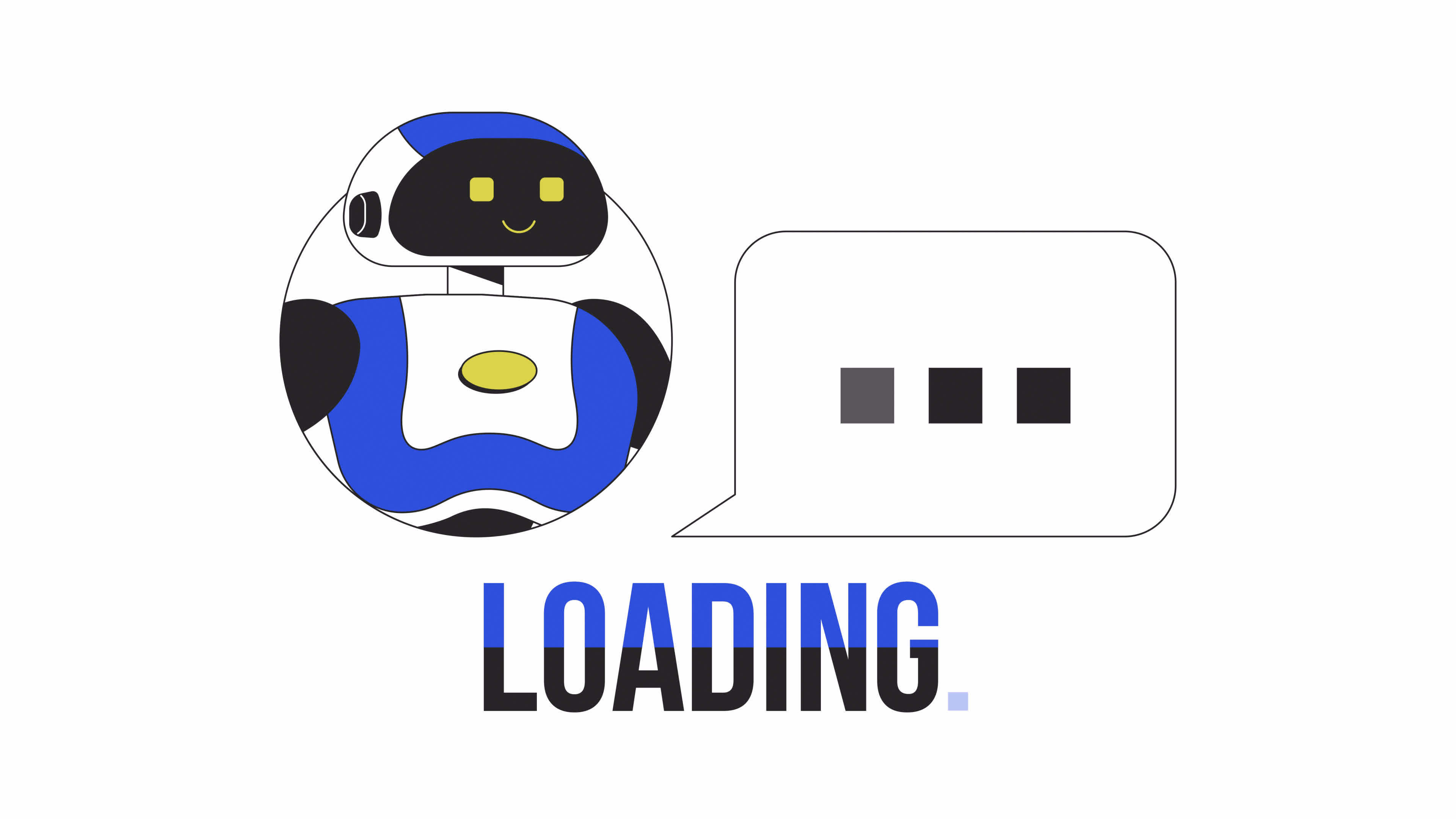 Ai With Chat Bubble Loader Animation With Ellipsis Flash Message