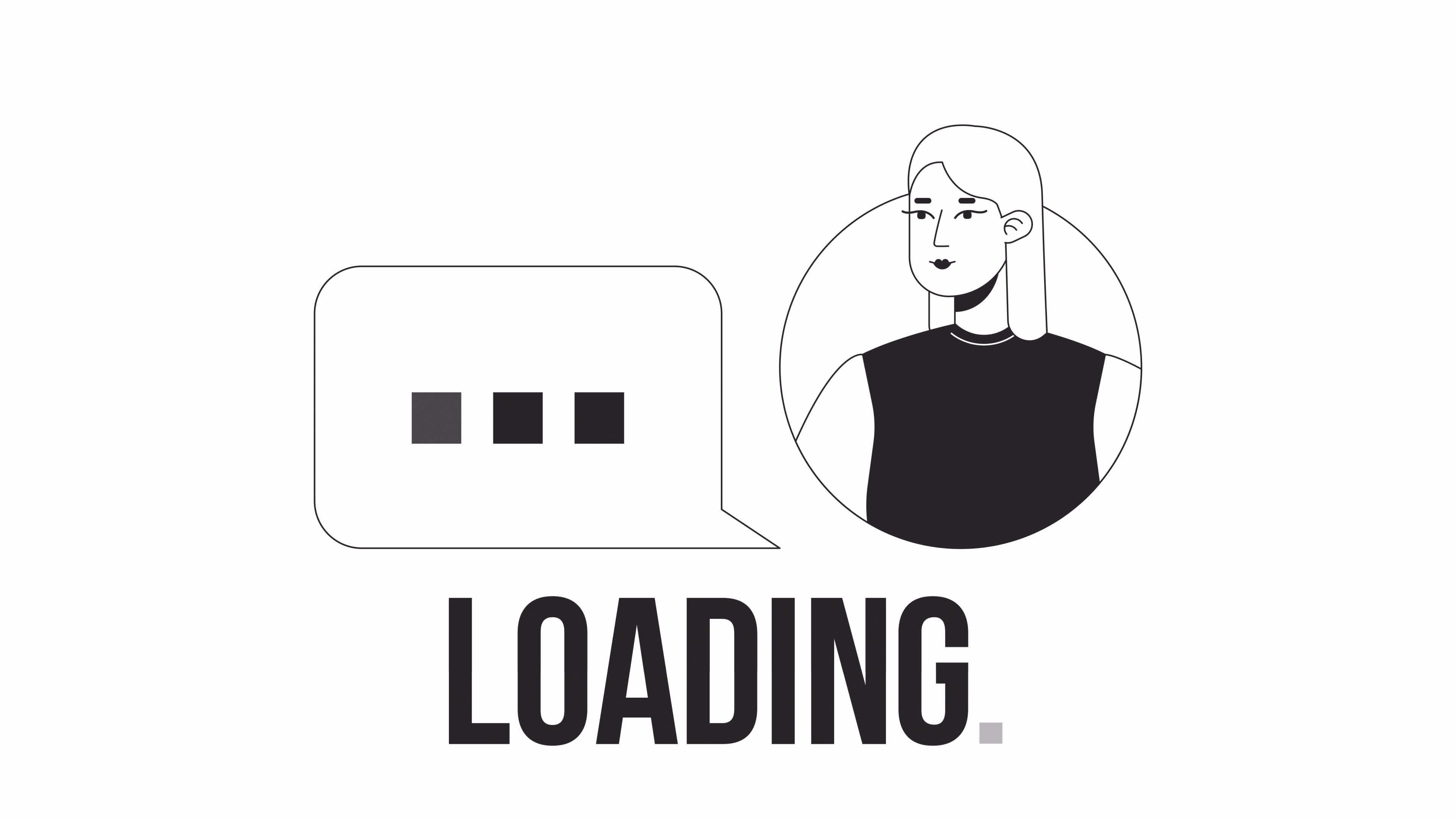 Live Chat Bw Loader Animation Instant Messaging App Platform Flash