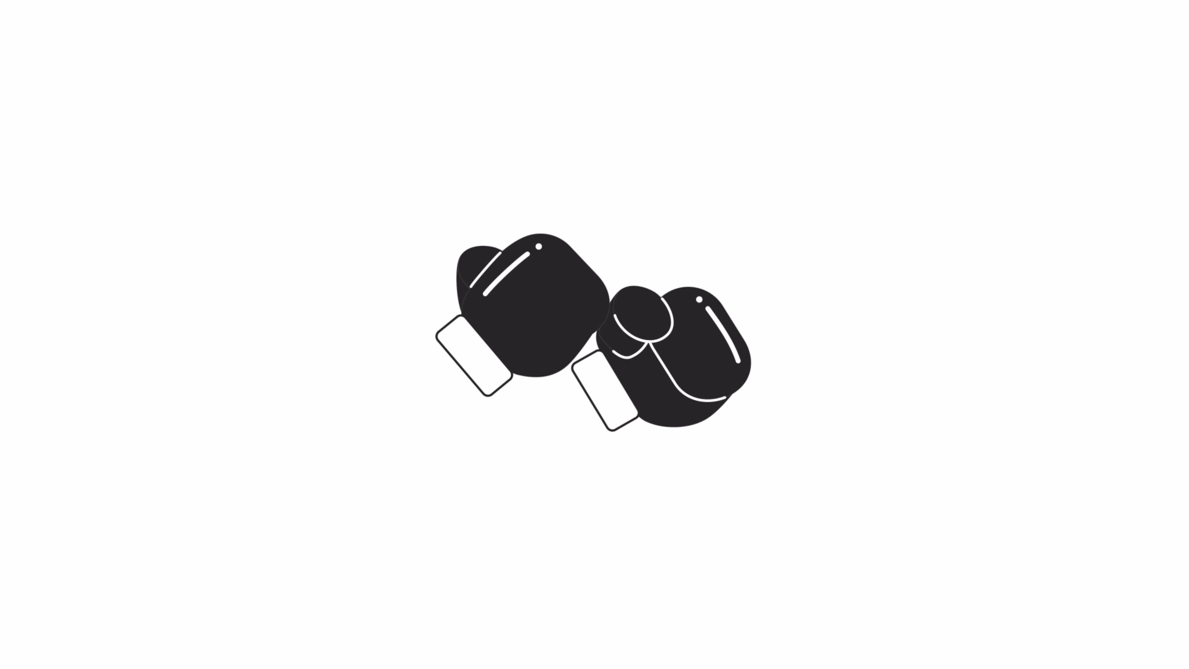 Animated Bw Boxer Boxing Gloves Flat Cartoon Style Icon K Video