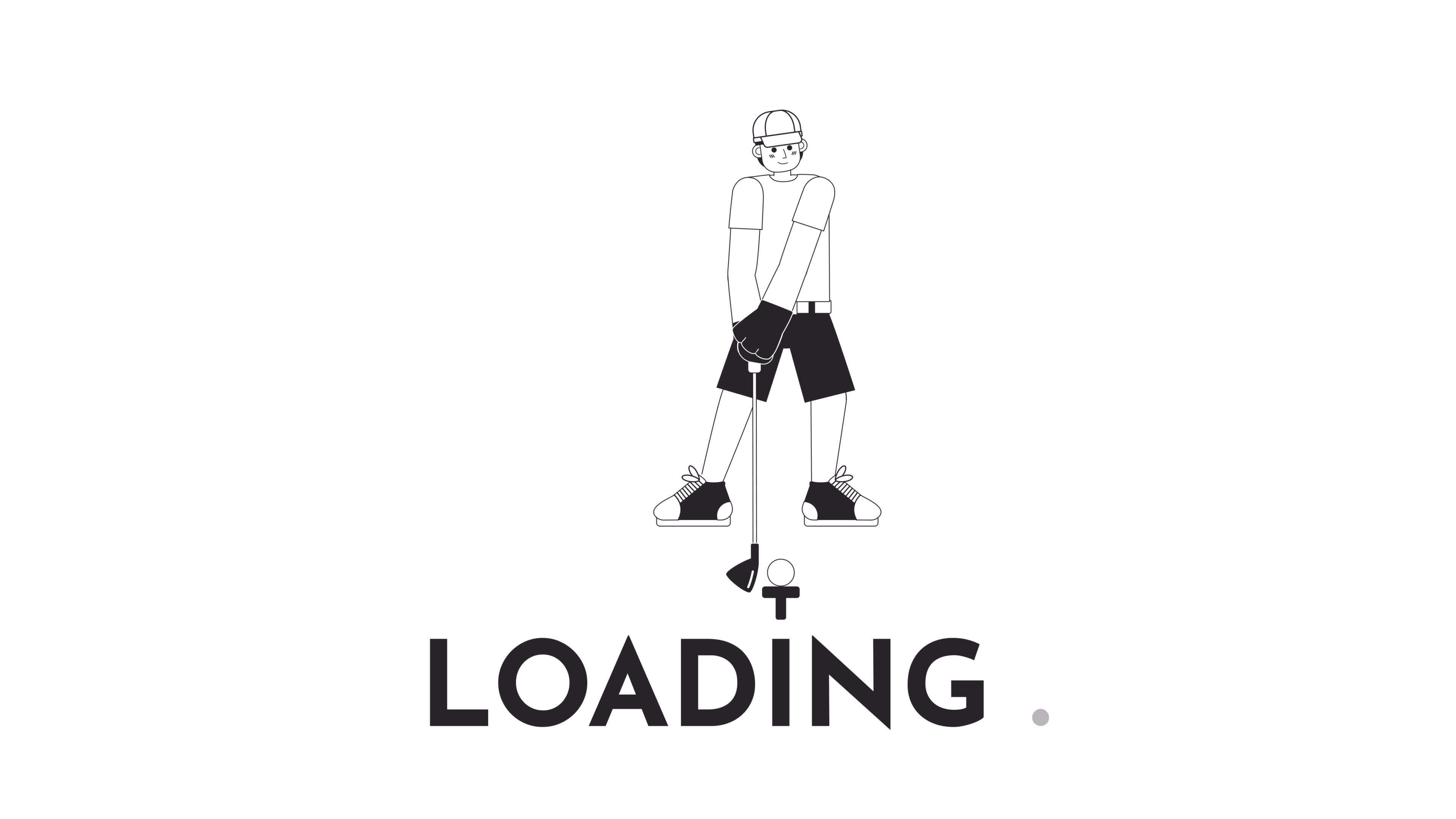 Animated Bw Golfer Loader Male Golfer Playing Golf Flash Message K