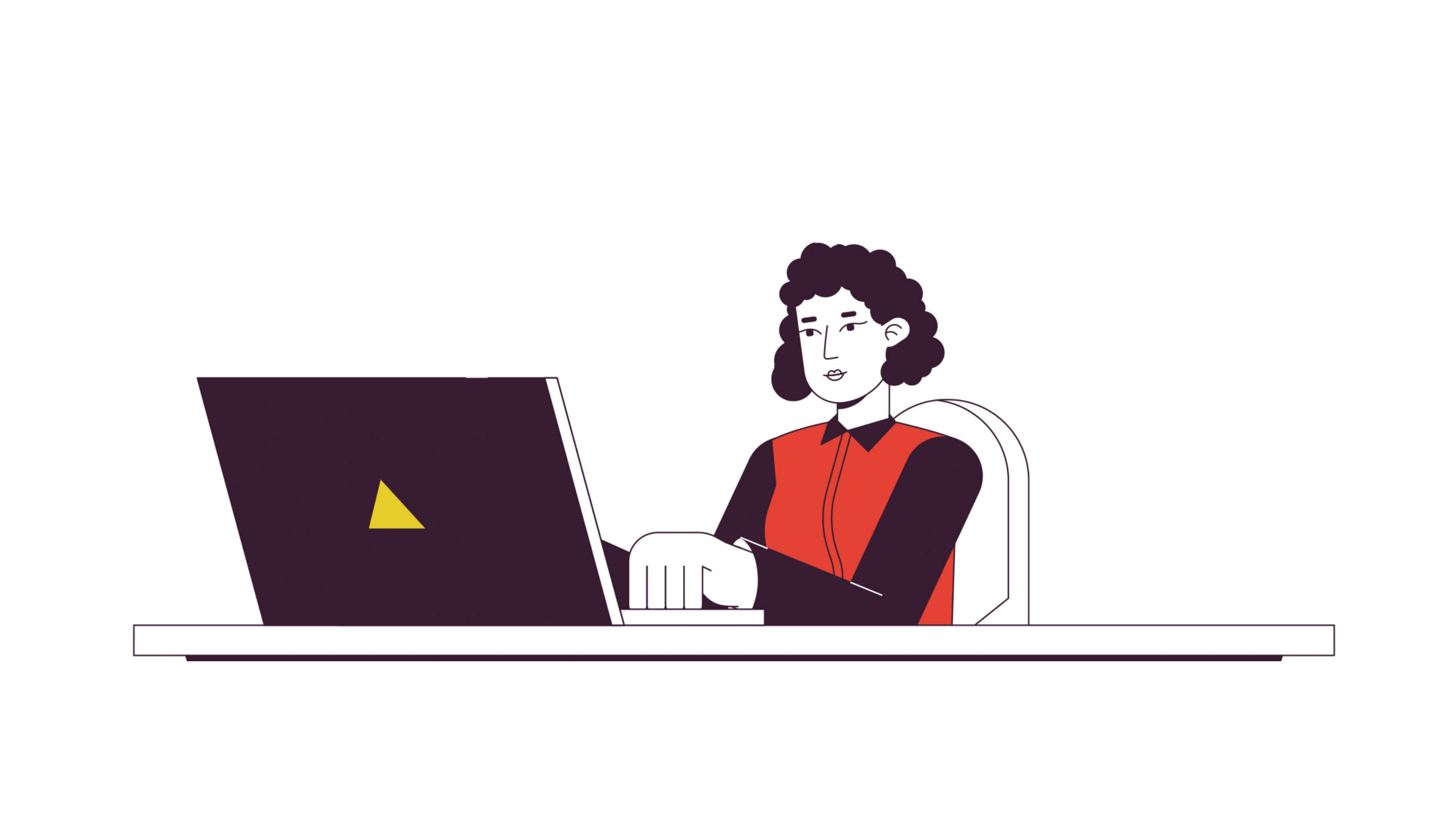 Woman Working At Office Animation Animated Cartoon Typing Female