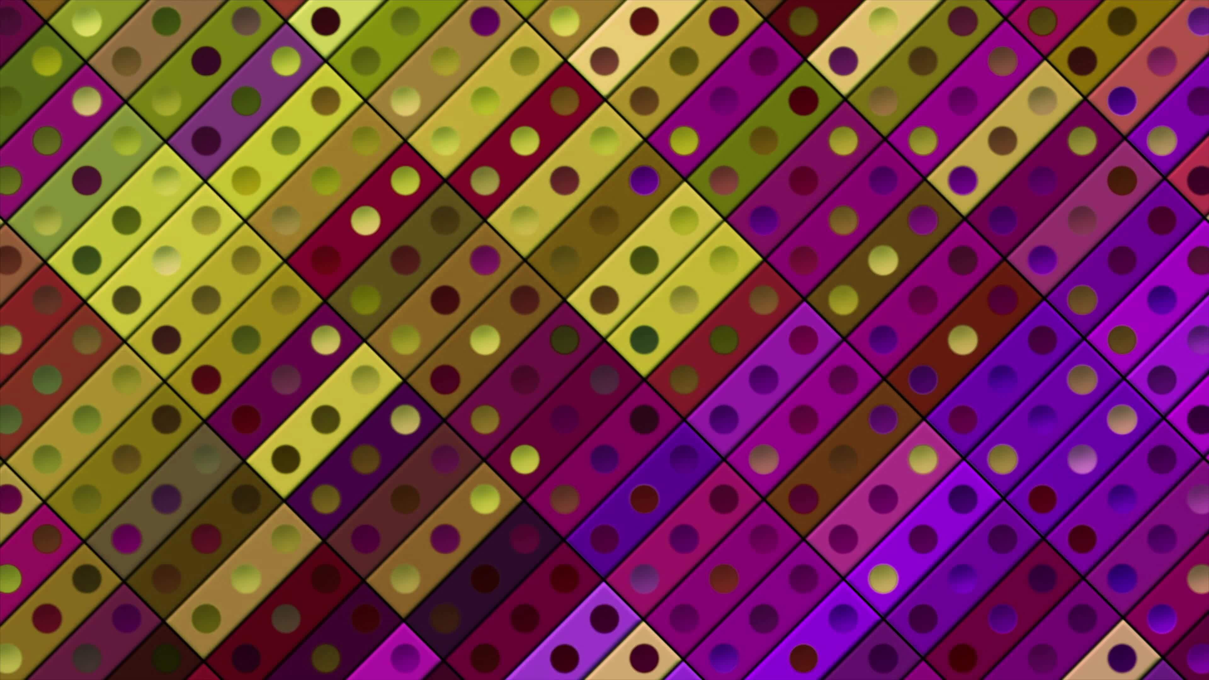 Colorful Geometric Pattern With Blinking Rectangles And Symmetrical