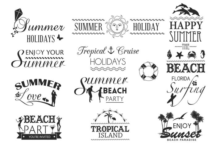 Summer Typography Vector Pack Download Free Vector Art Stock