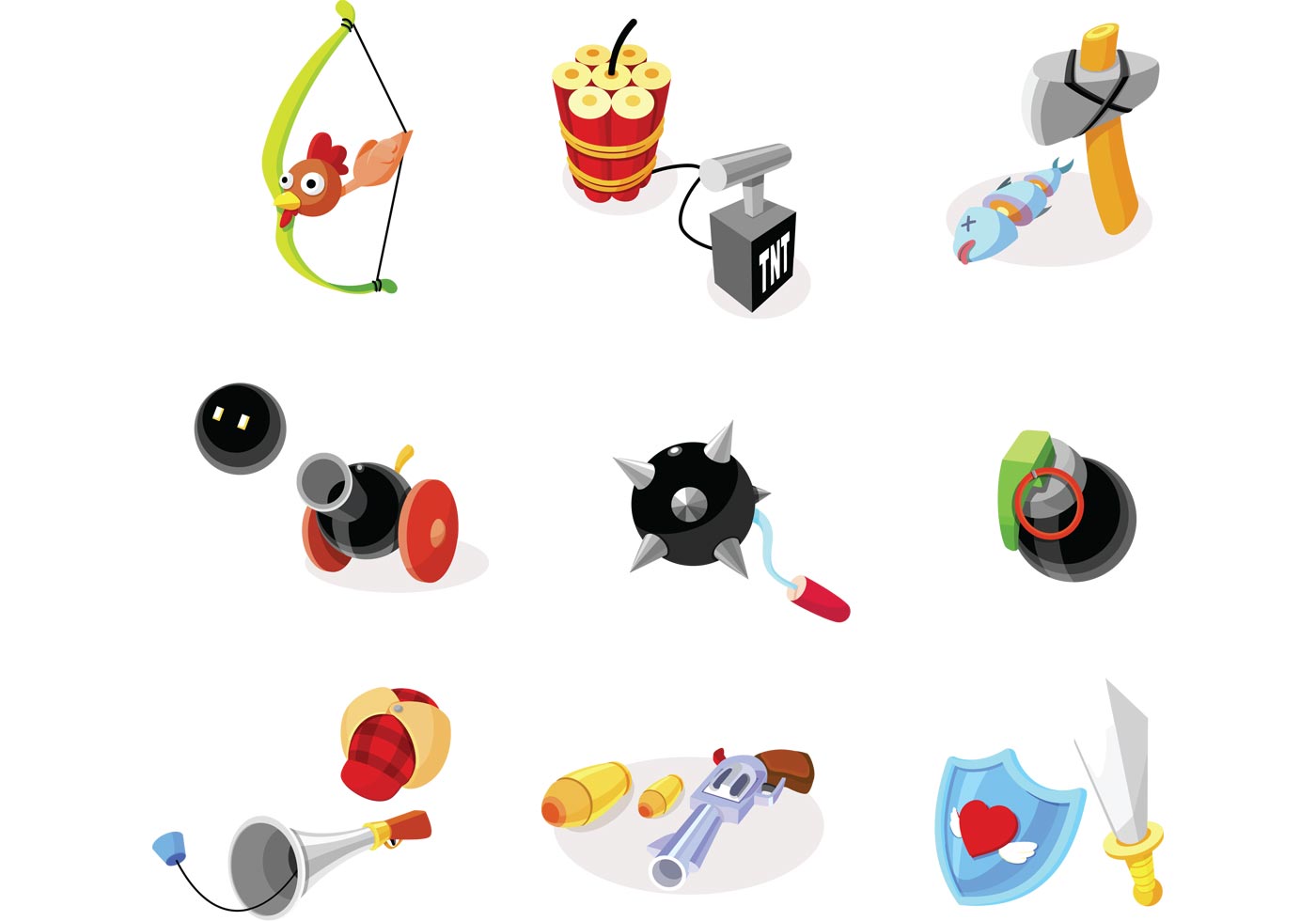 Weapons Vector Elements Pack 12493 Vector Art at Vecteezy