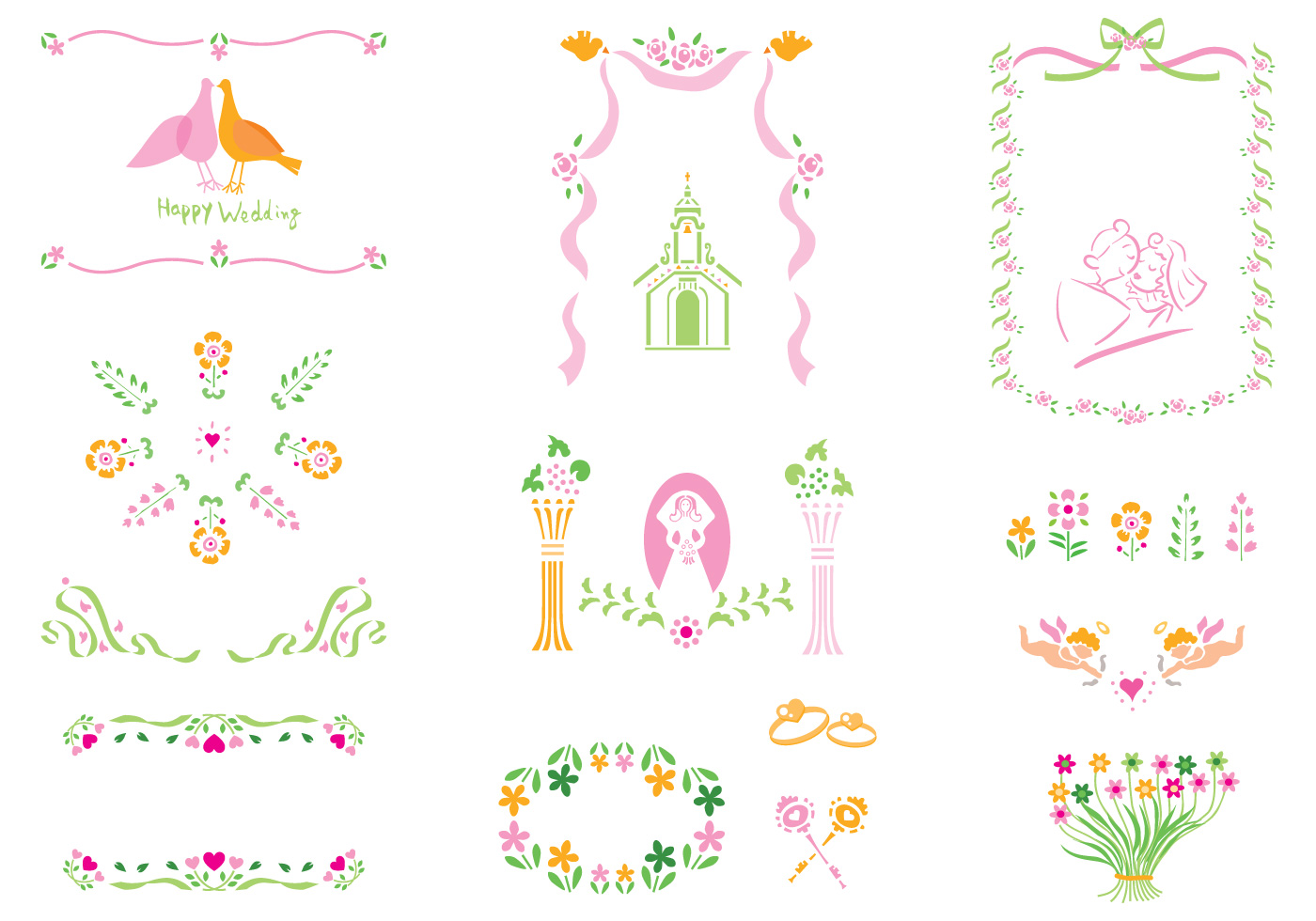 Wedding Vector Elements Pack 47960 Vector Art at Vecteezy