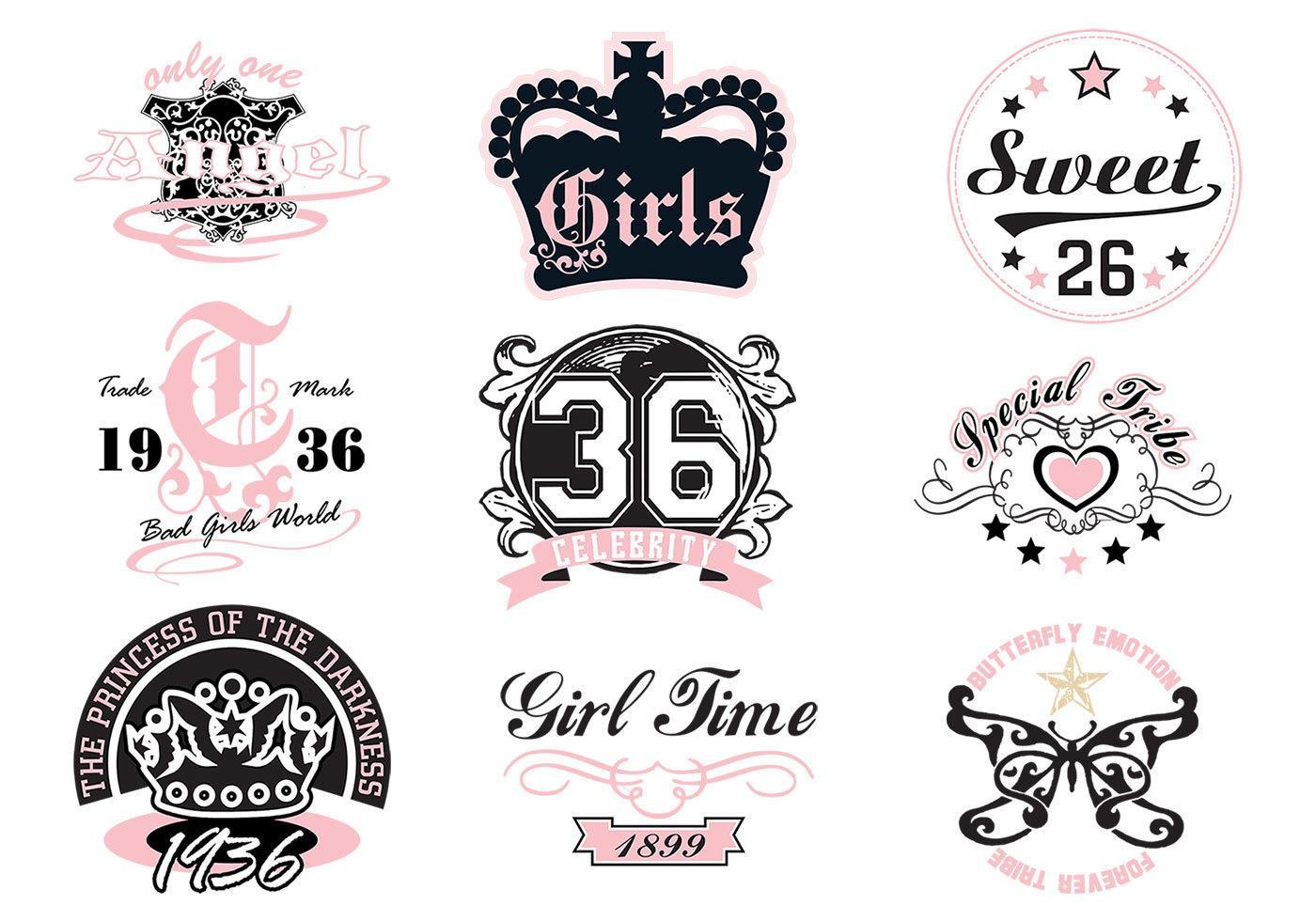 Girly T Shirt Vector Designs 51436 Vector Art At Vecteezy