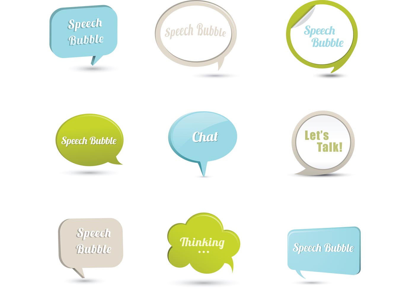 3D Speech Bubble Vector Pack 58662 Vector Art at Vecteezy