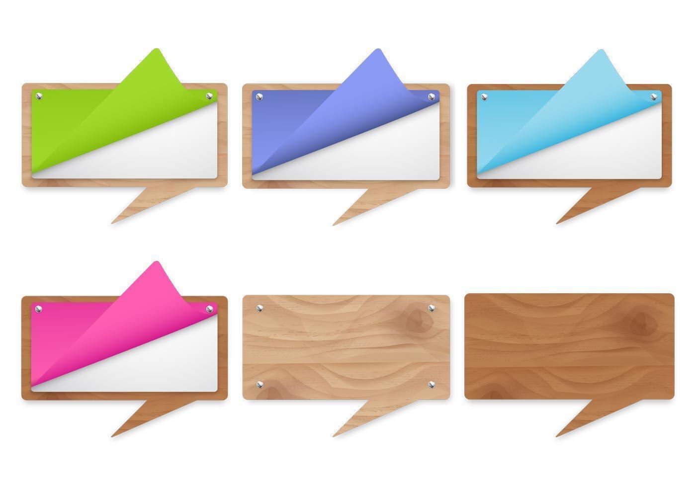 Modern Wooden Speech Bubble Vector Pack 58914 Vector Art at Vecteezy