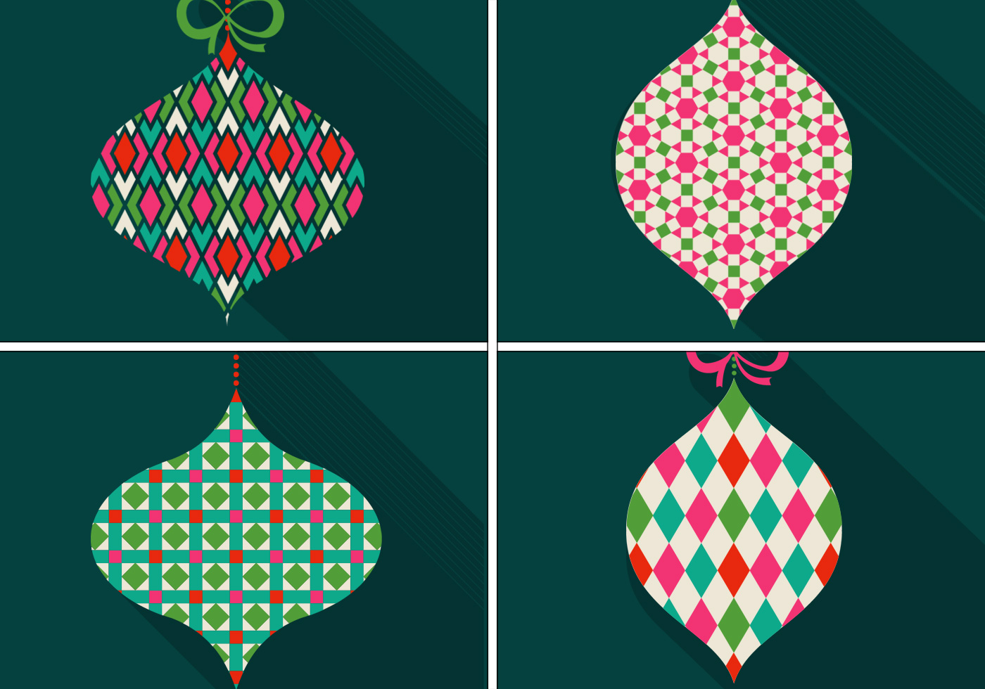 Retro Patterned Christmas Ornament Vectors 59225 Vector Art at Vecteezy
