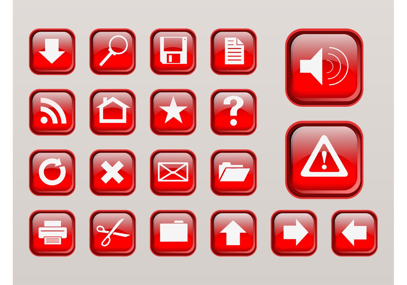 Los Iconos De Los Iconos De La Computadora Con Botones De