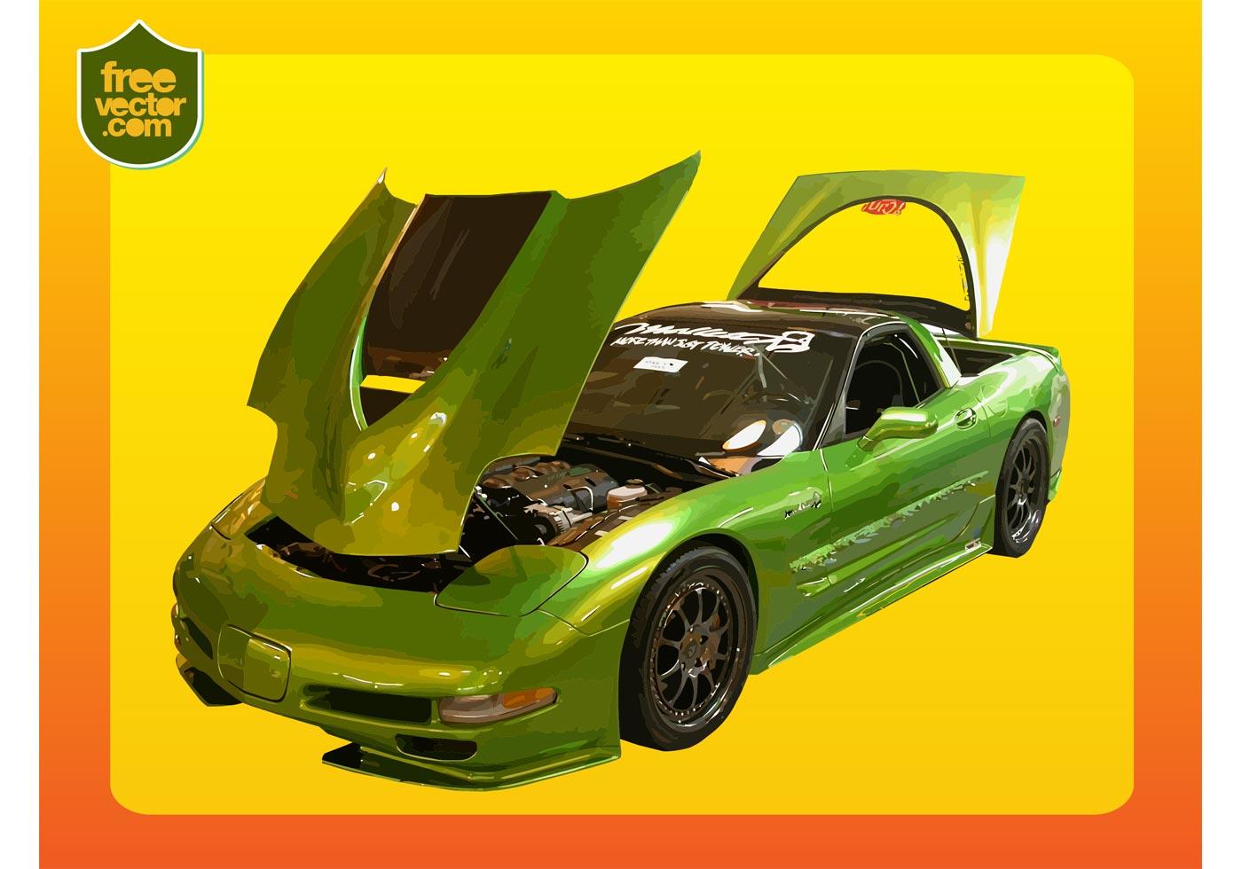 Green Corvette 79708 Vector Art at Vecteezy
