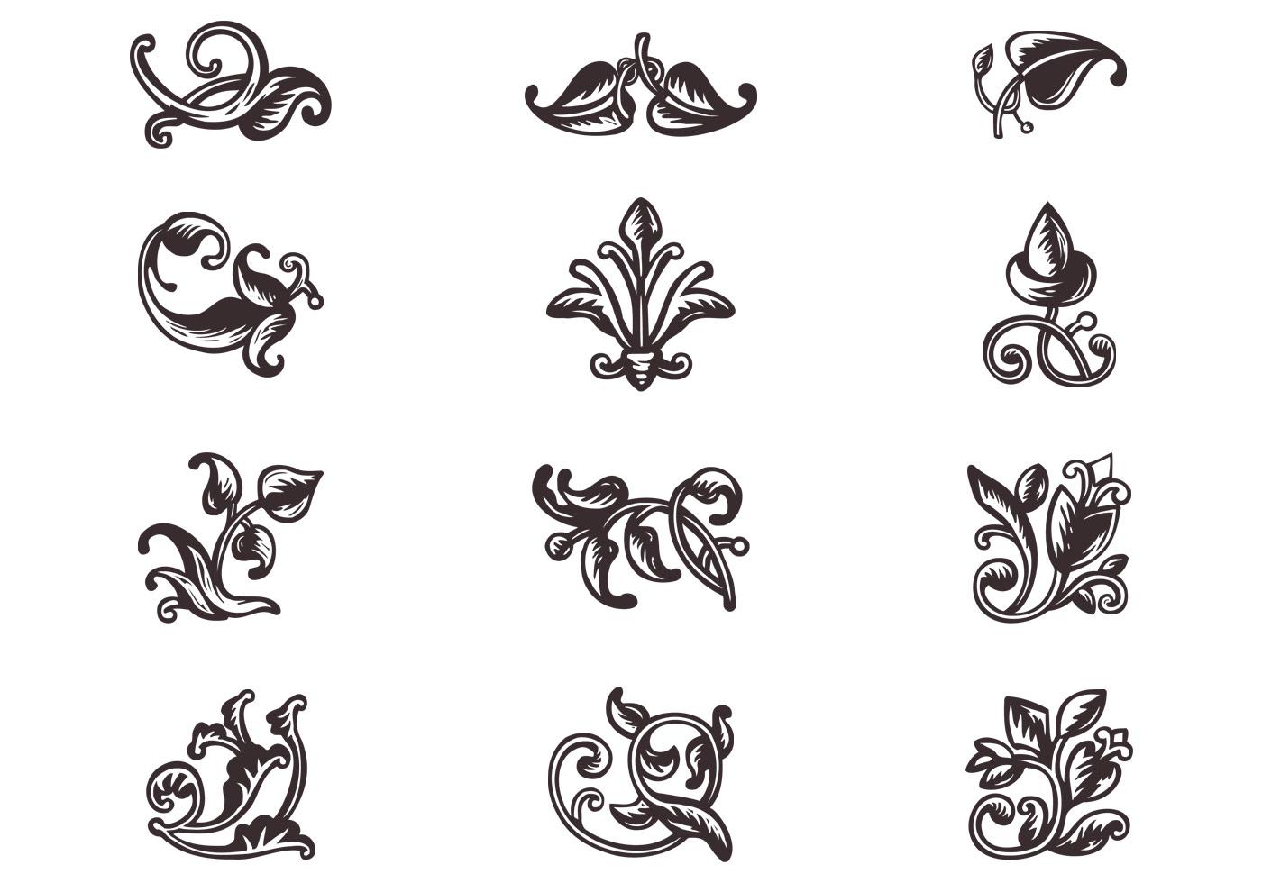 Swirly Scroll Ornaments Vector Set 80287 Vector Art at Vecteezy