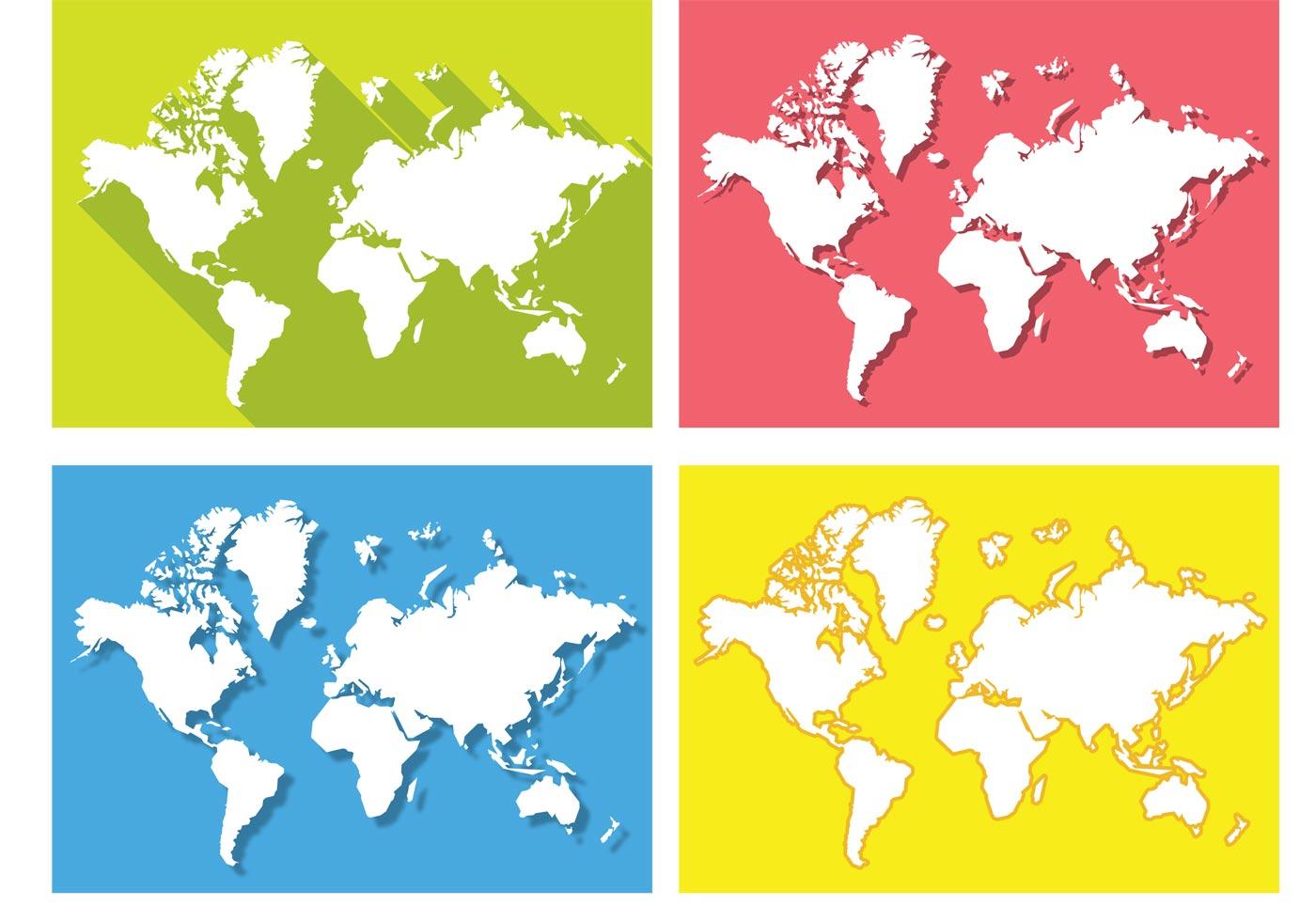 Flat World Map Vectors 82456 Vector Art at Vecteezy