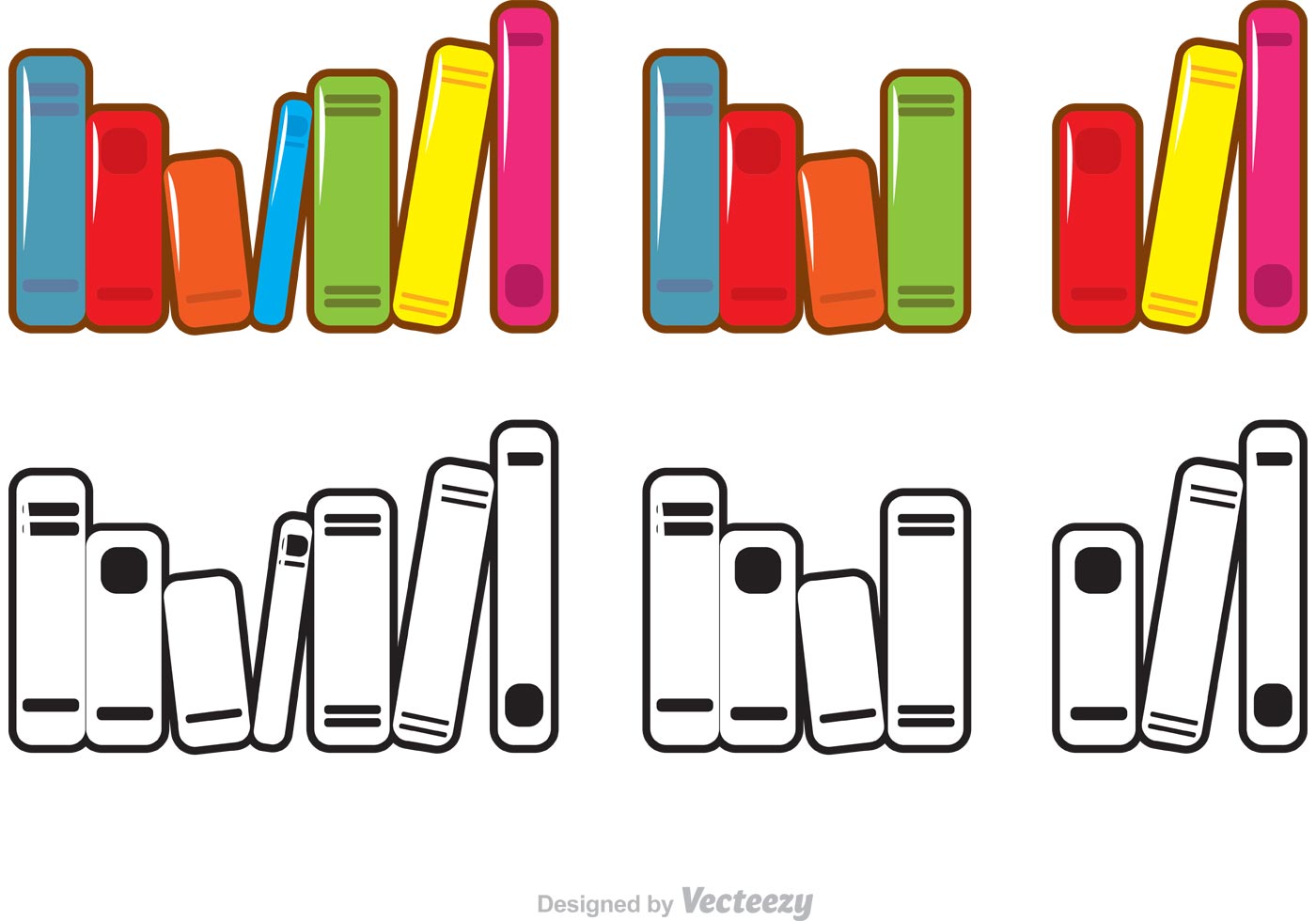 Stack of Books Vectors Pack 82947 Vector Art at Vecteezy