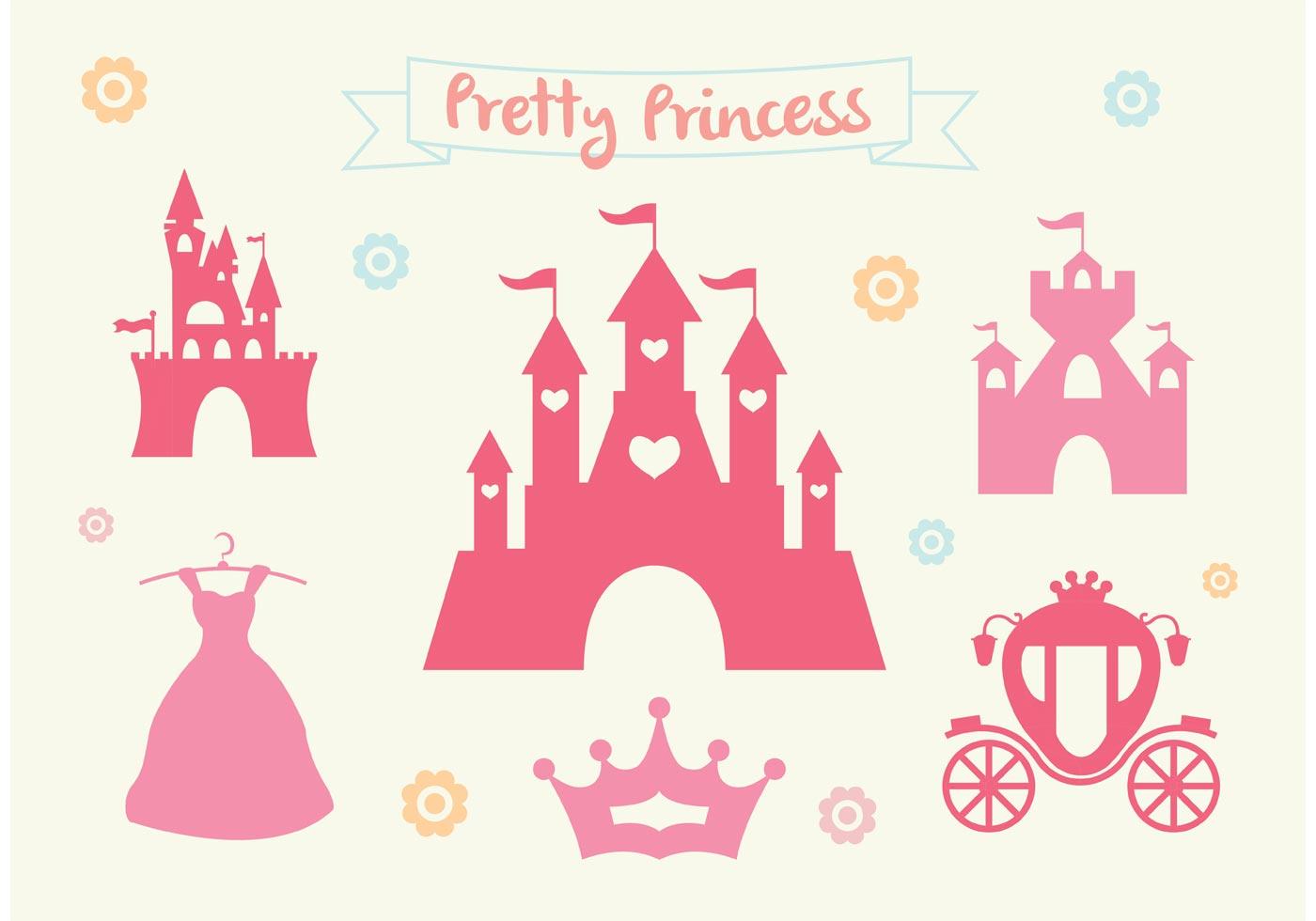 Pink Princess Castle Vector Set 84660 Vector Art At Vecteezy