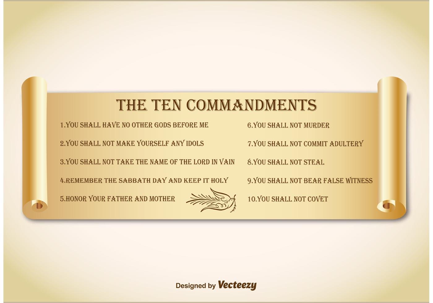 Ten Commandments on Paper Scroll 84810 Vector Art at Vecteezy