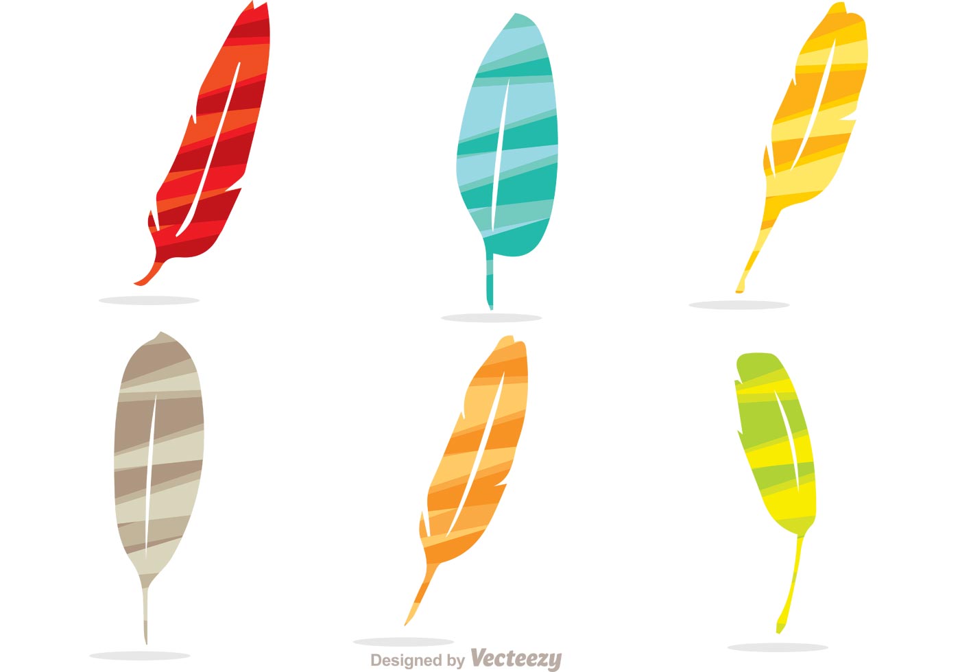 Colorful Stripe Feather Icons Vector Pack - Download Free Vector Art ...