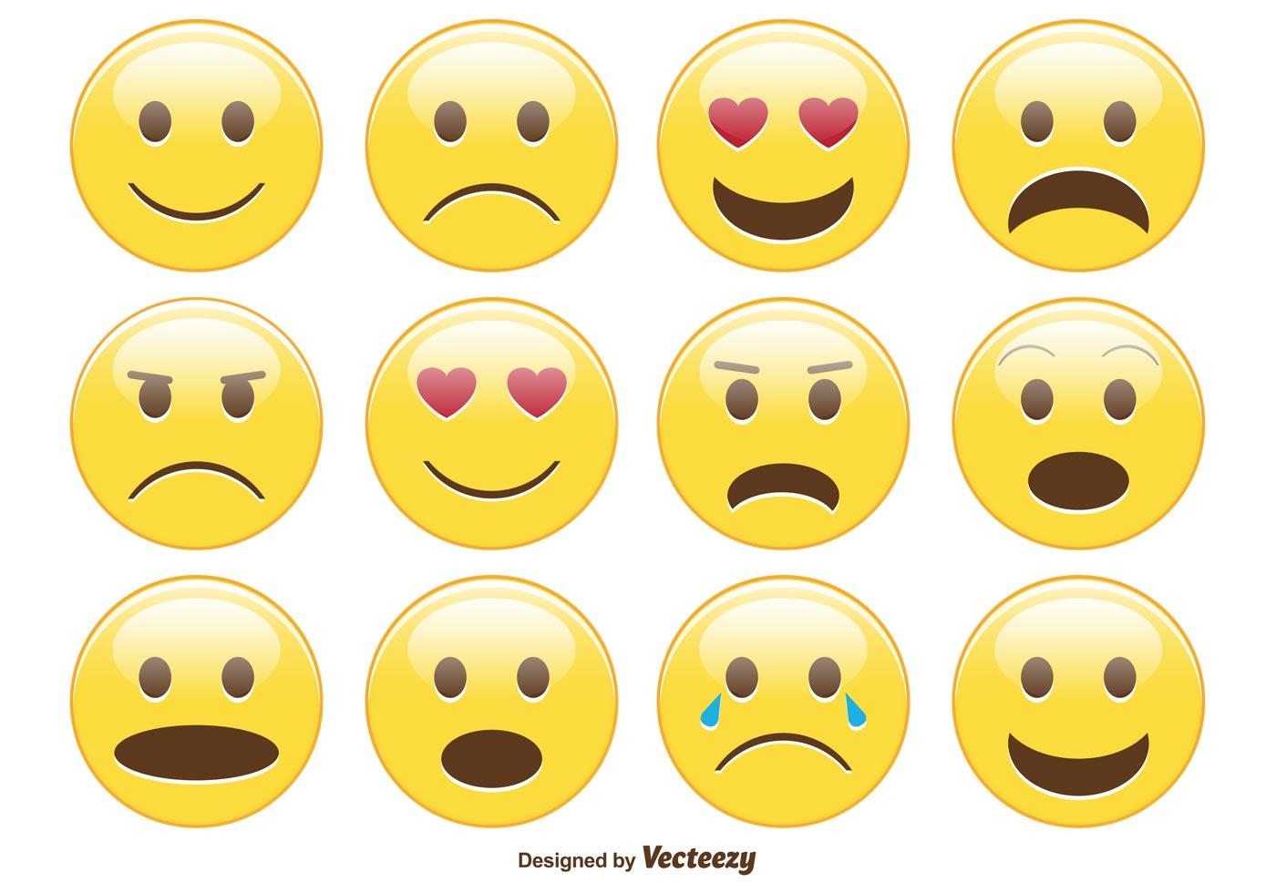 Cute Smiley Emoticon Set 85195 Vector Art at Vecteezy