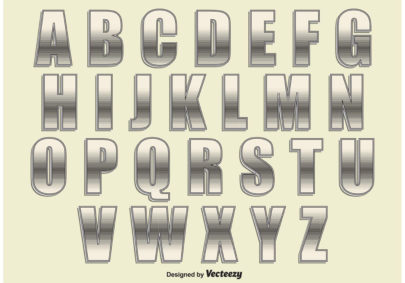 Retro Style Alphabet 85396 Vector Art at Vecteezy Retro Style Alphabet 85396 Vector Art at Vecteezy