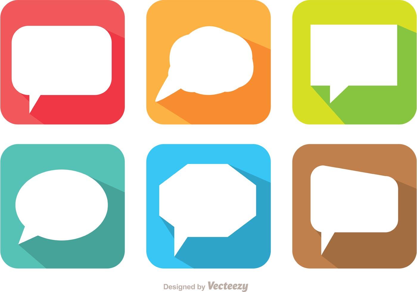 Long Shadow Speech Bubble Vector Pack 85738 Vector Art at Vecteezy