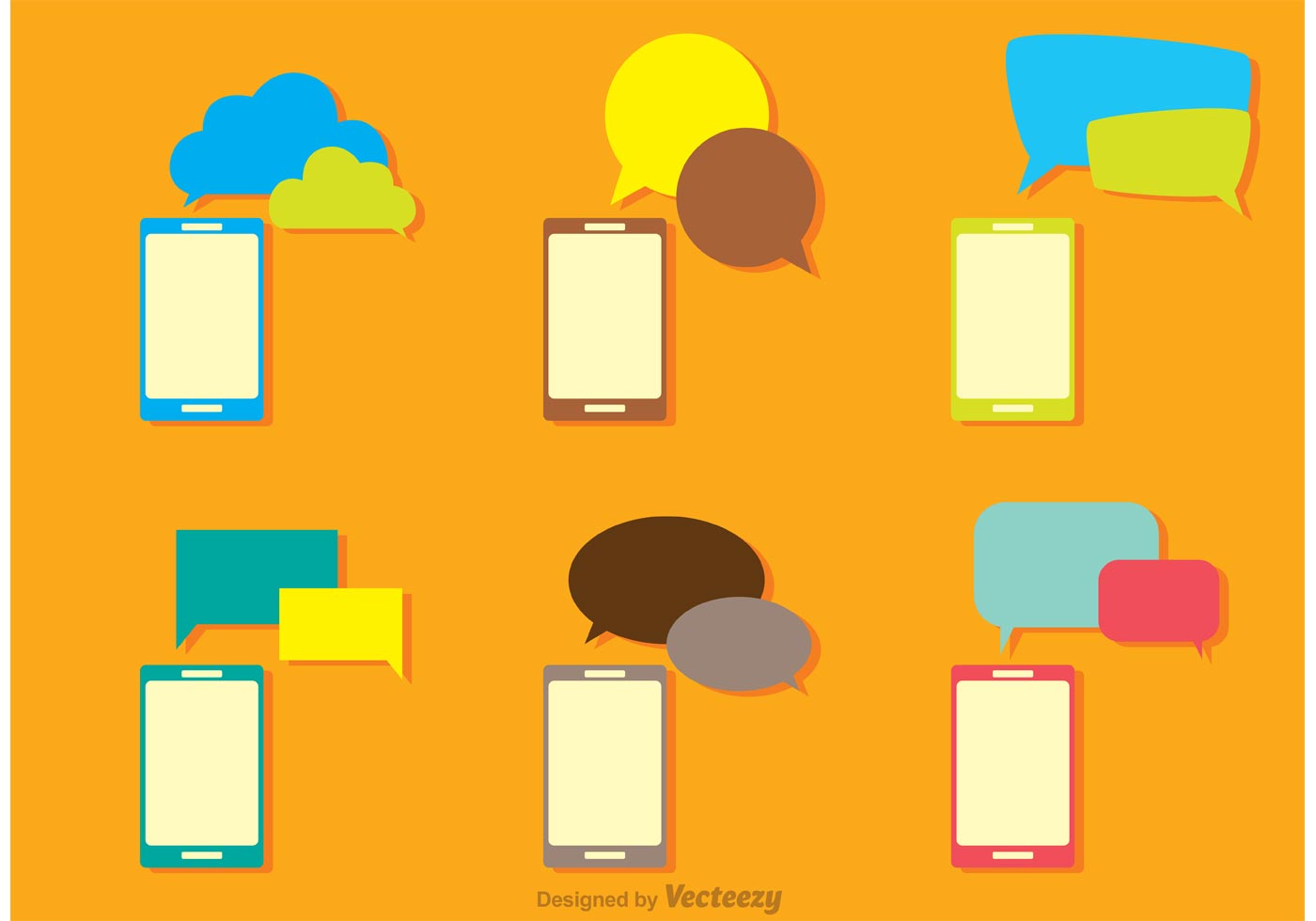 Speech Bubble and Phone Vector Pack 85739 Vector Art at Vecteezy