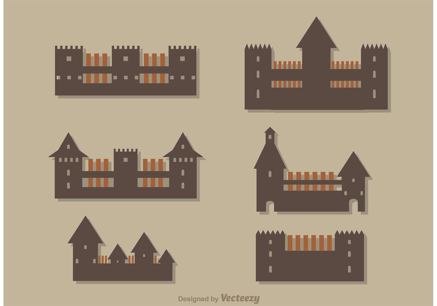Simple Castle Icons Vector 87100 Vector Art at Vecteezy
