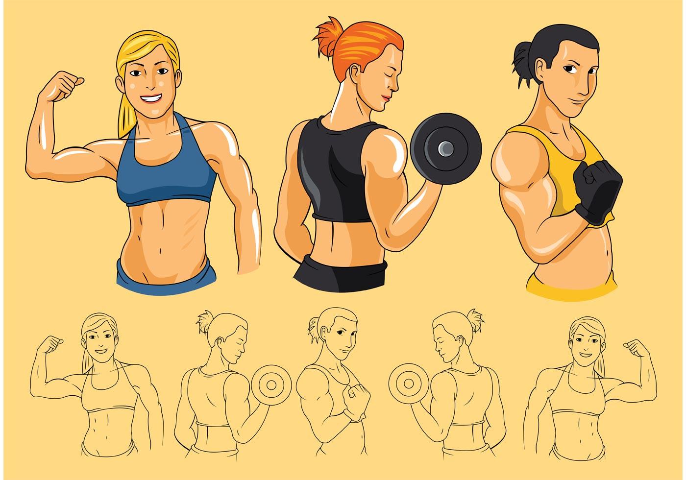 Women Biceps Vectors 87369 Vector Art at Vecteezy