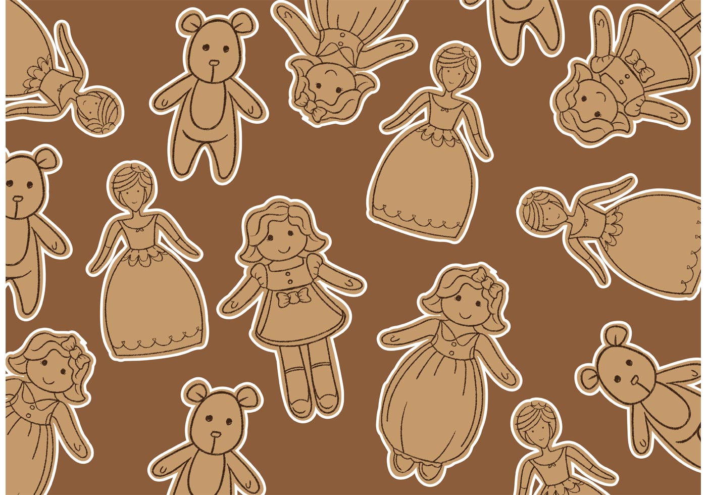 Doll Vector Background 87386 Vector Art At Vecteezy