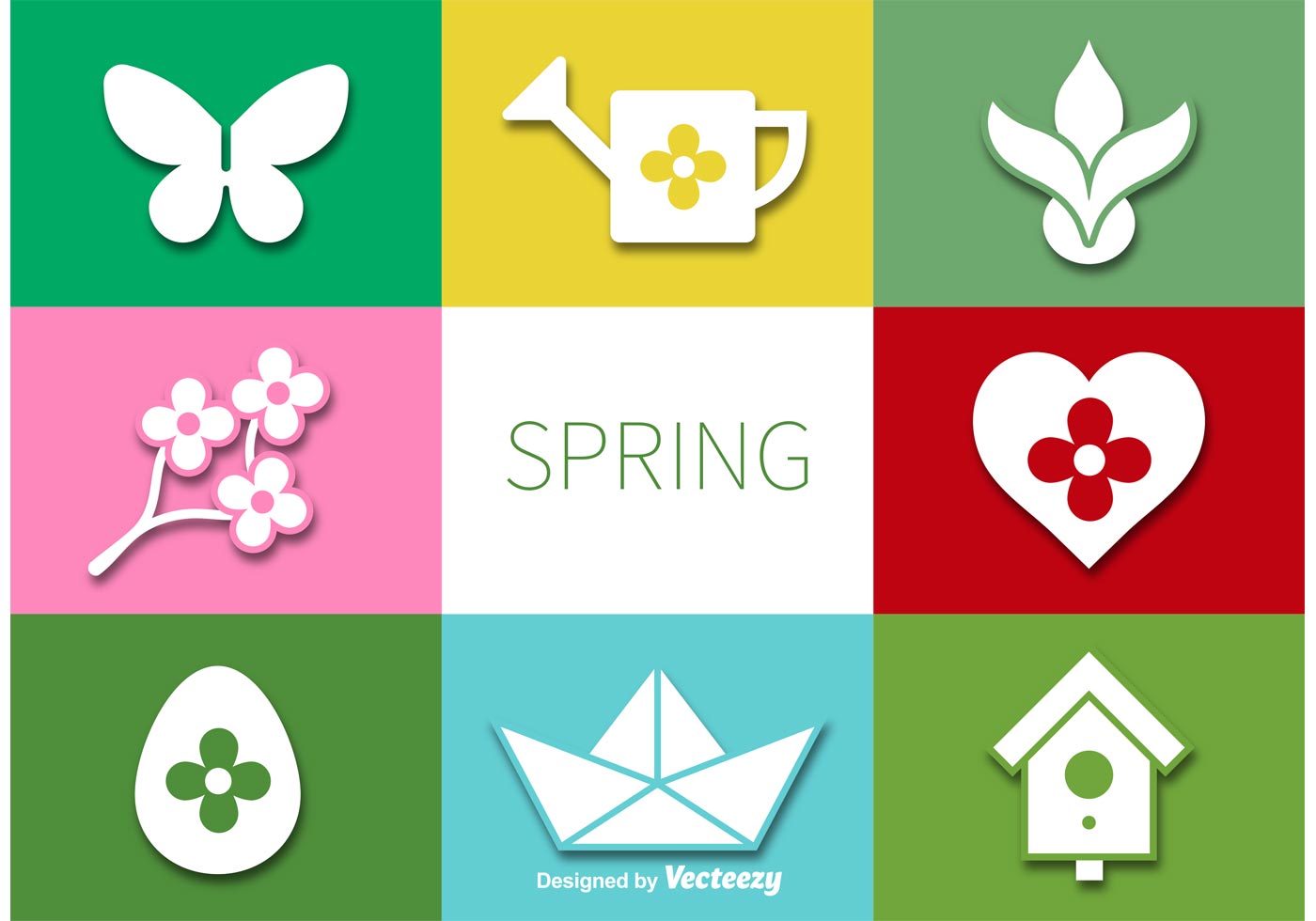 Vector Spring Flat Iconset 89559 Vector Art at Vecteezy